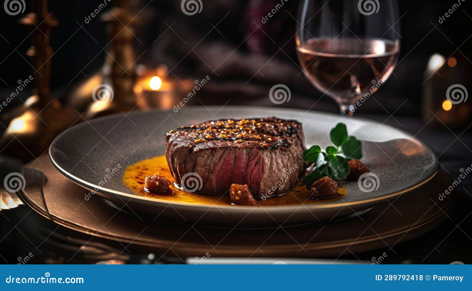An Extravagant Steak Dish Presented with Luxury. Generative AI Stock ...