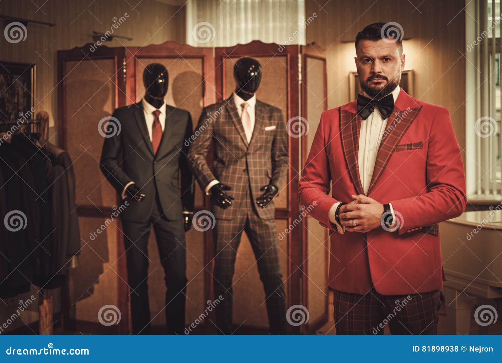 Extravagant Stylish Man in Tailor Studio Stock Photo - Image of ...