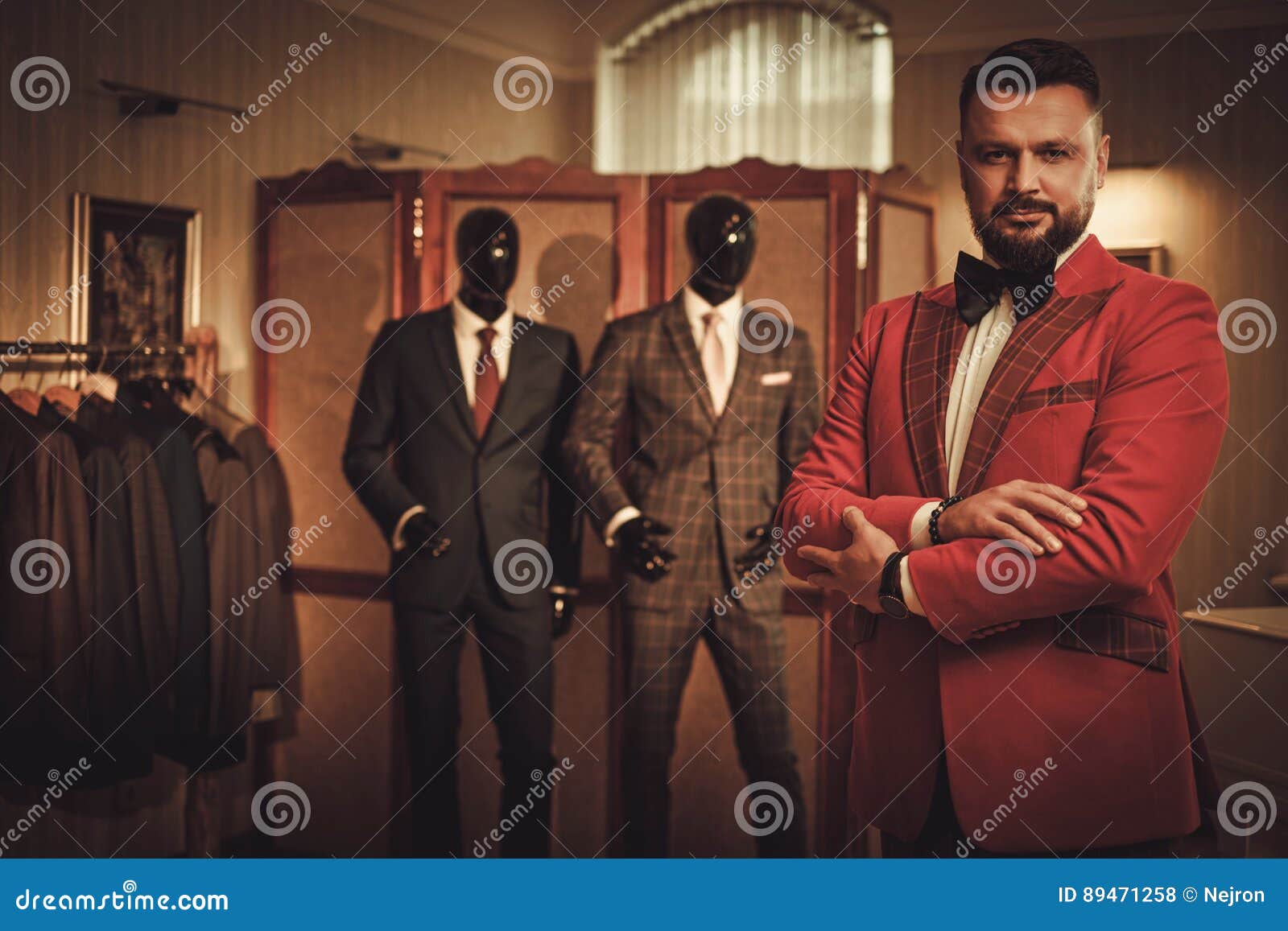 Extravagant Stylish Man in Tailor Studio Stock Photo - Image of ...