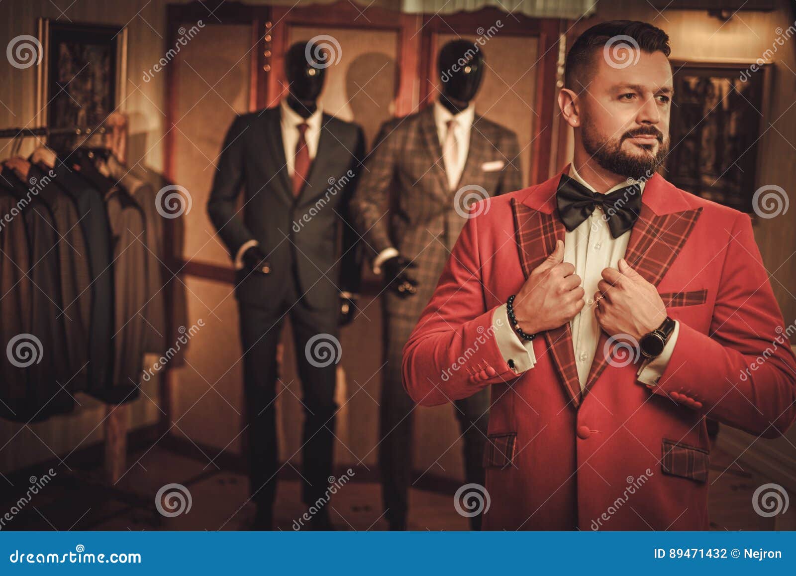 Extravagant Stylish Man in Tailor Studio Stock Photo - Image of dandy ...