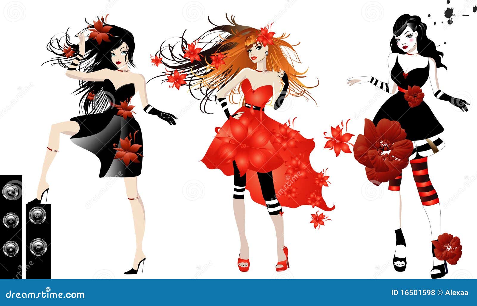 Extravagant women stock illustration. Illustration of design - 16501598