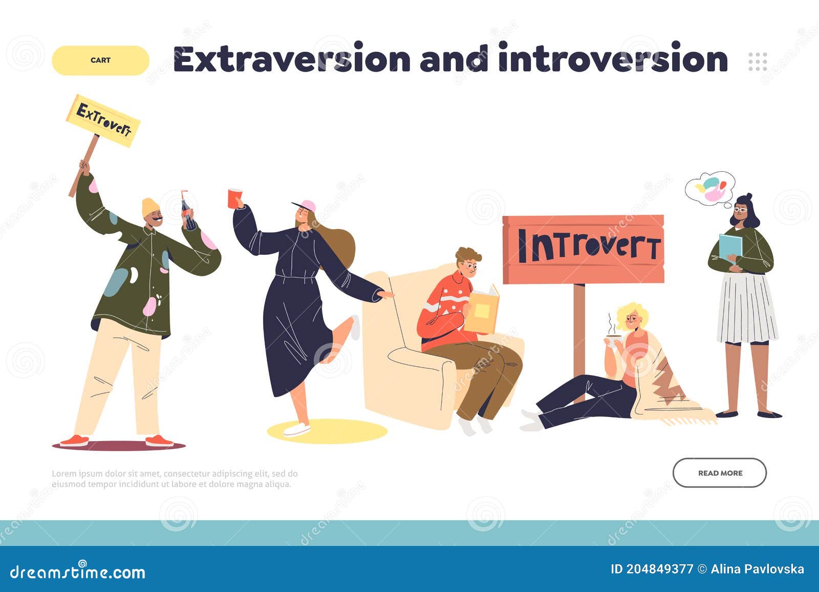 People Are Introverts. Young Woman And Man Sitting Inside Transparent ...