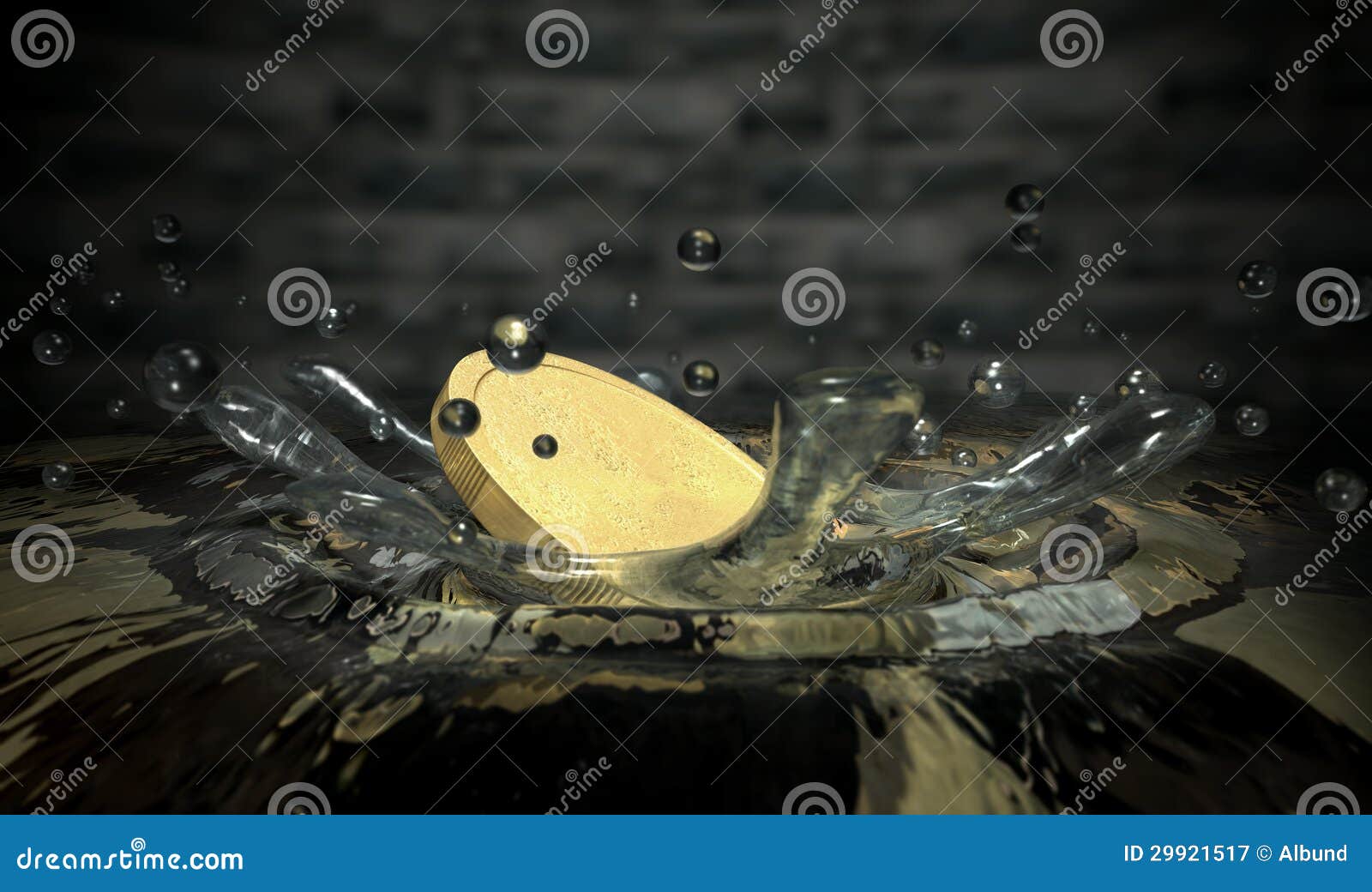 Coin Hitting Water Splash Royalty-Free Stock Photo | CartoonDealer.com ...