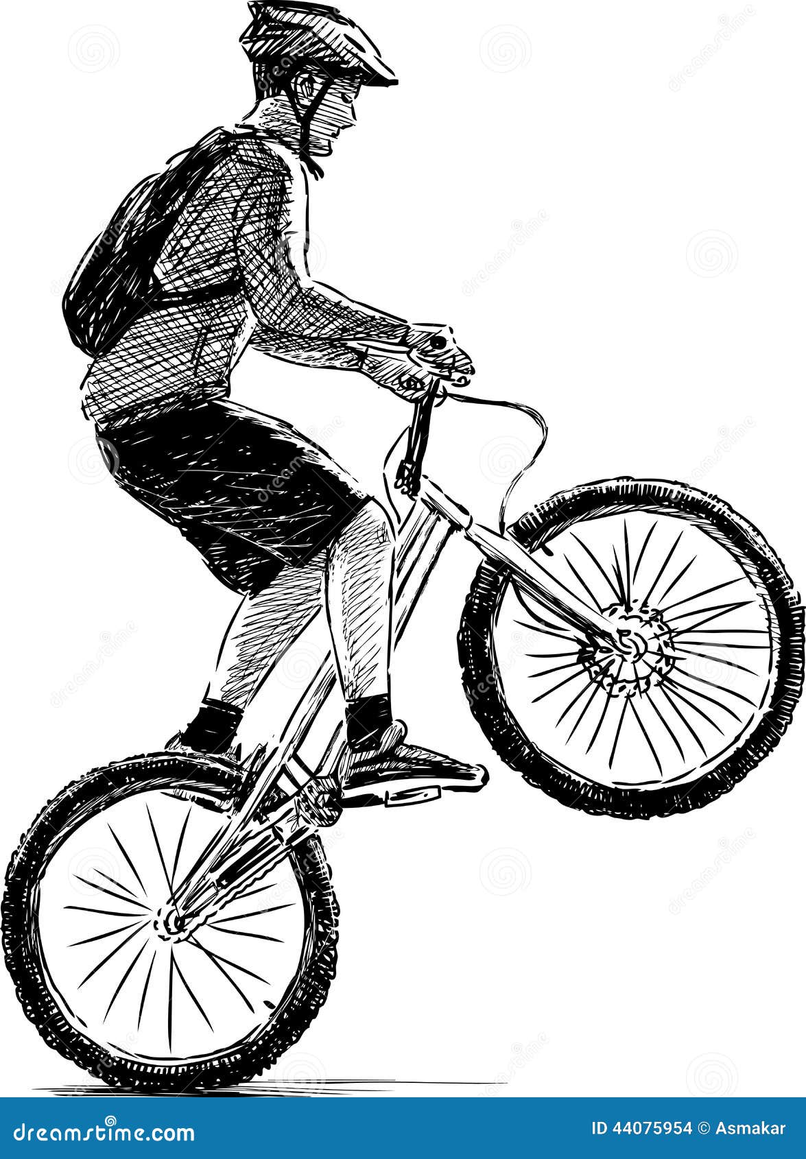 Extremal cyclist stock vector. Illustration of bike, extreme - 44075954