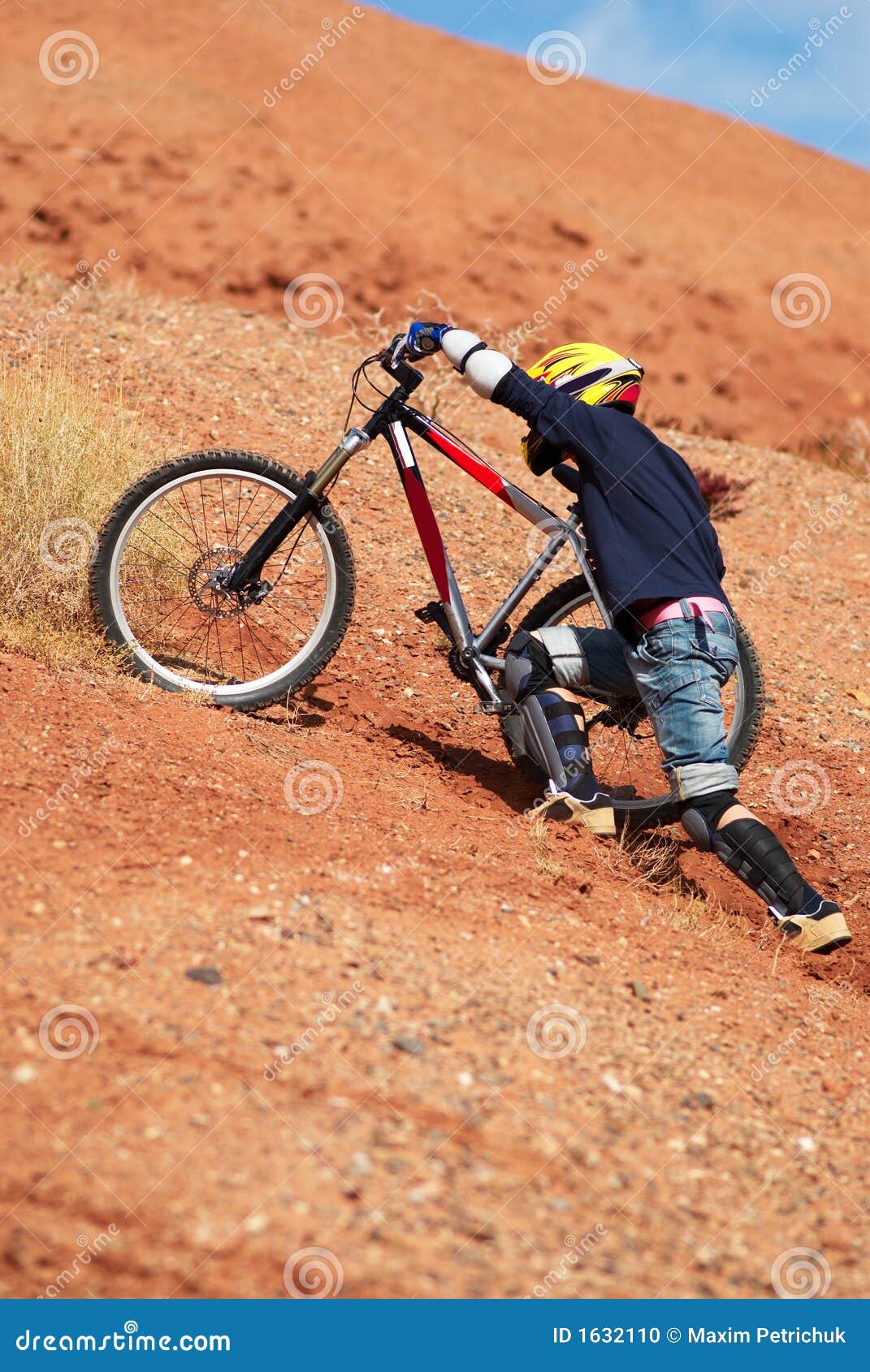 Extreme bike uphill stock photo. Image of clay, cross - 1632110