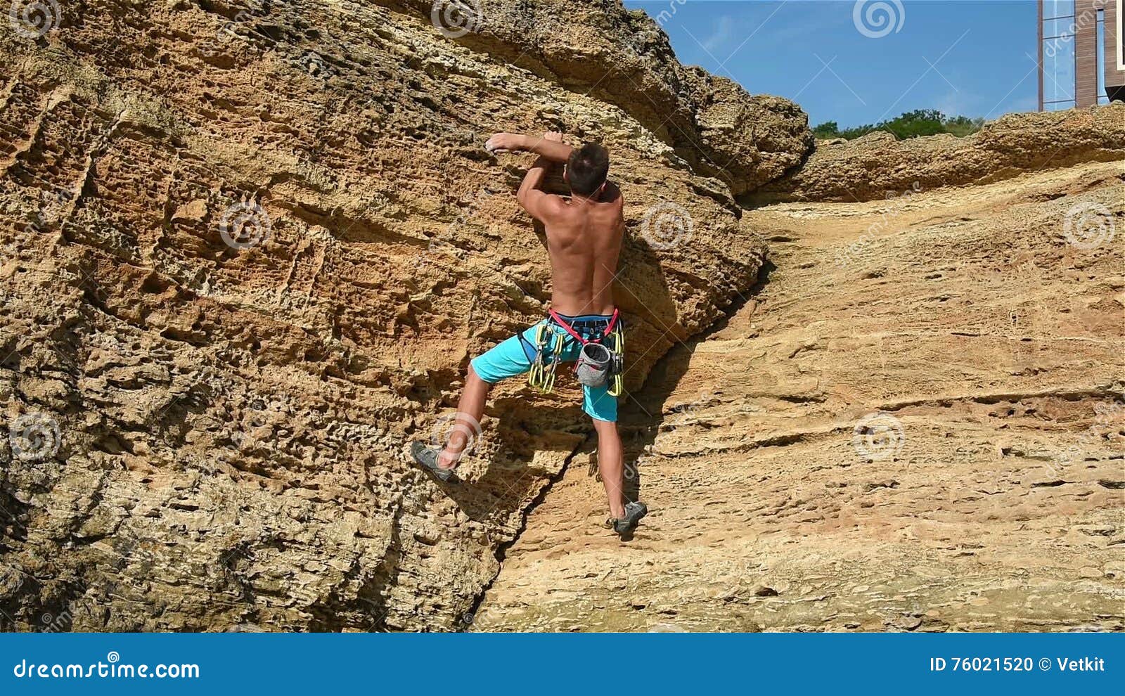 Extreme Climber Climbing on a Rock Stock Footage - Video of courage ...