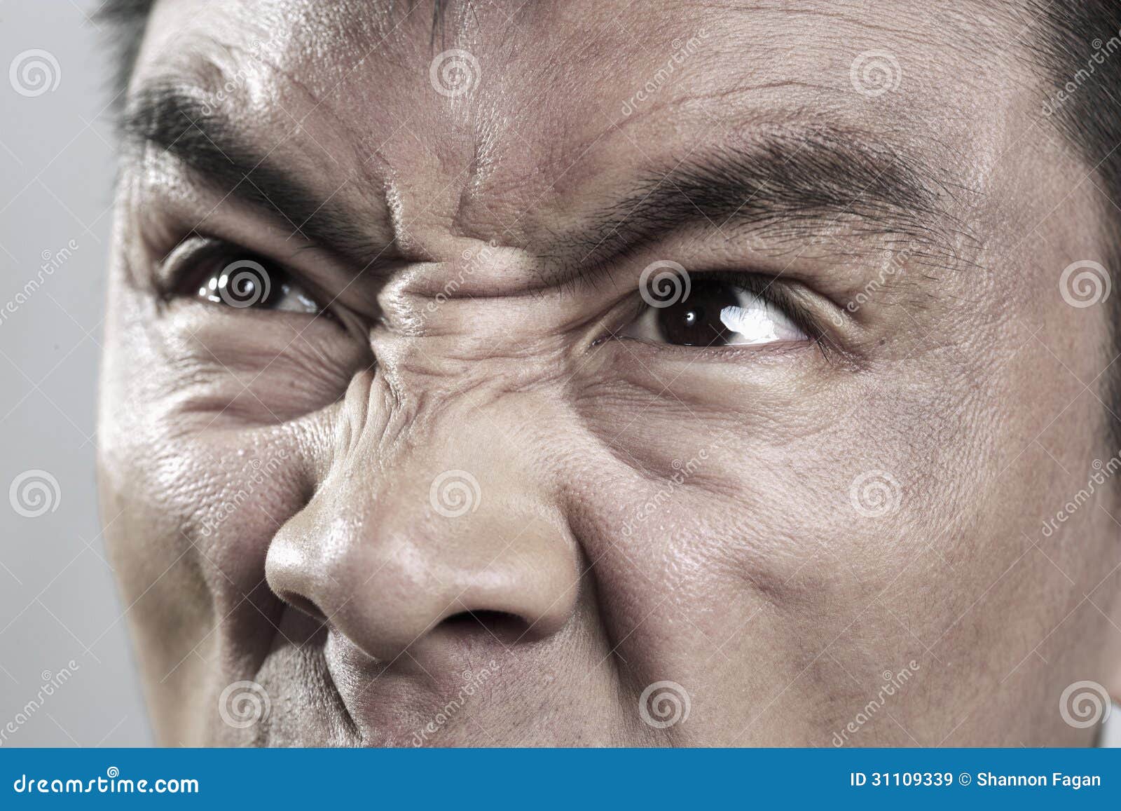 Extreme Close Up on Angry Mans Face Stock Image - Image of shot ...
