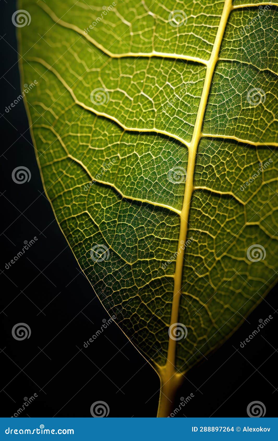 Extreme Close-Up of Backlit Leaf AI Generated Stock Illustration - Illustration of green ...