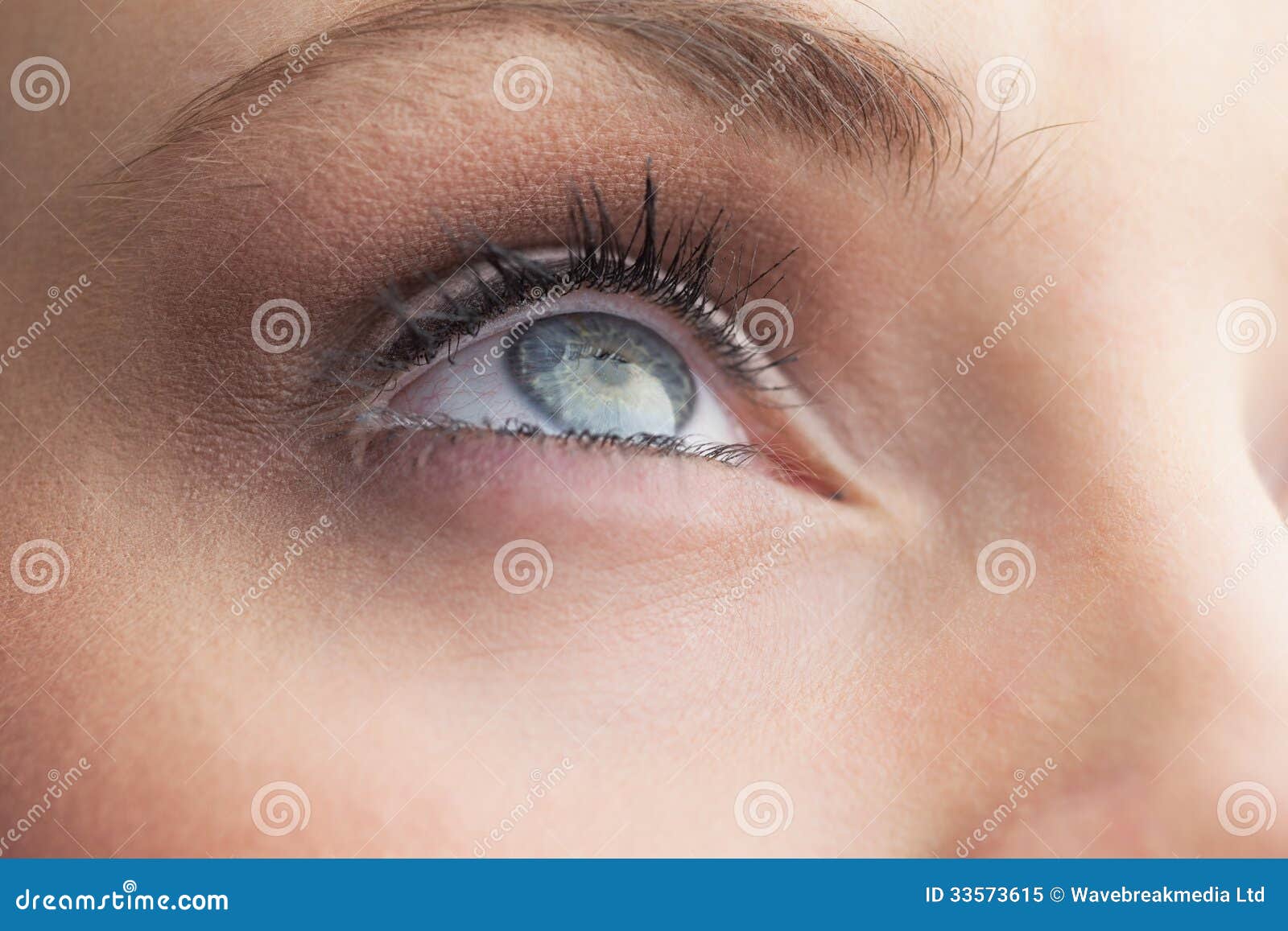 Extreme Close Up on Beautiful Blue Eye Stock Image - Image of skin ...