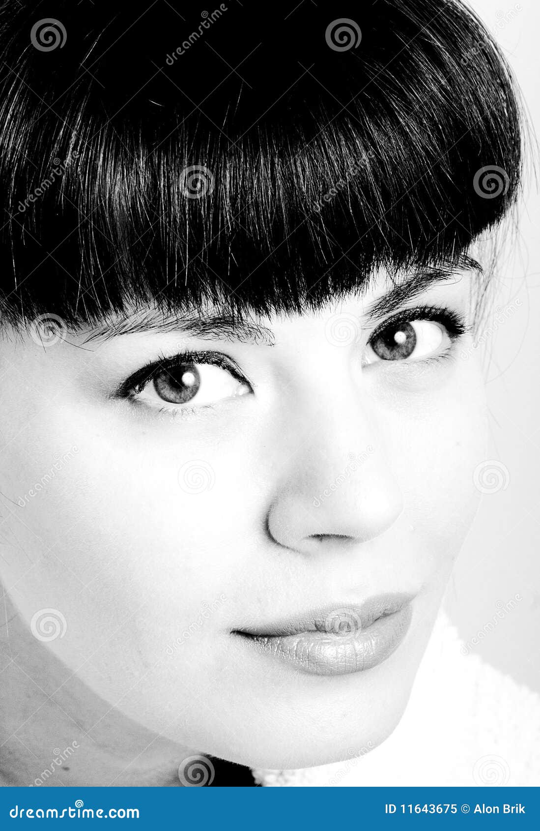 Extreme Close Up Black and White Portrait of a You Stock Image - Image ...