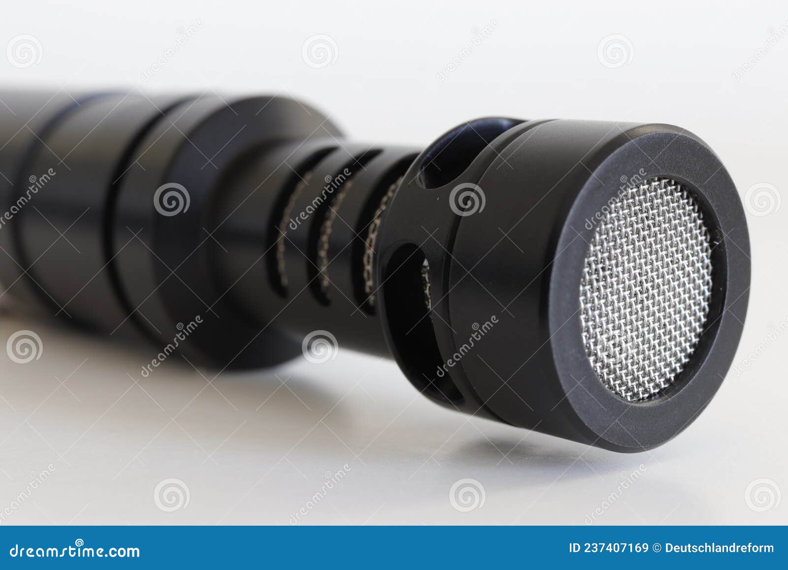 Close Up of a Compact on-camera Microphone Stock Image - Image of ...