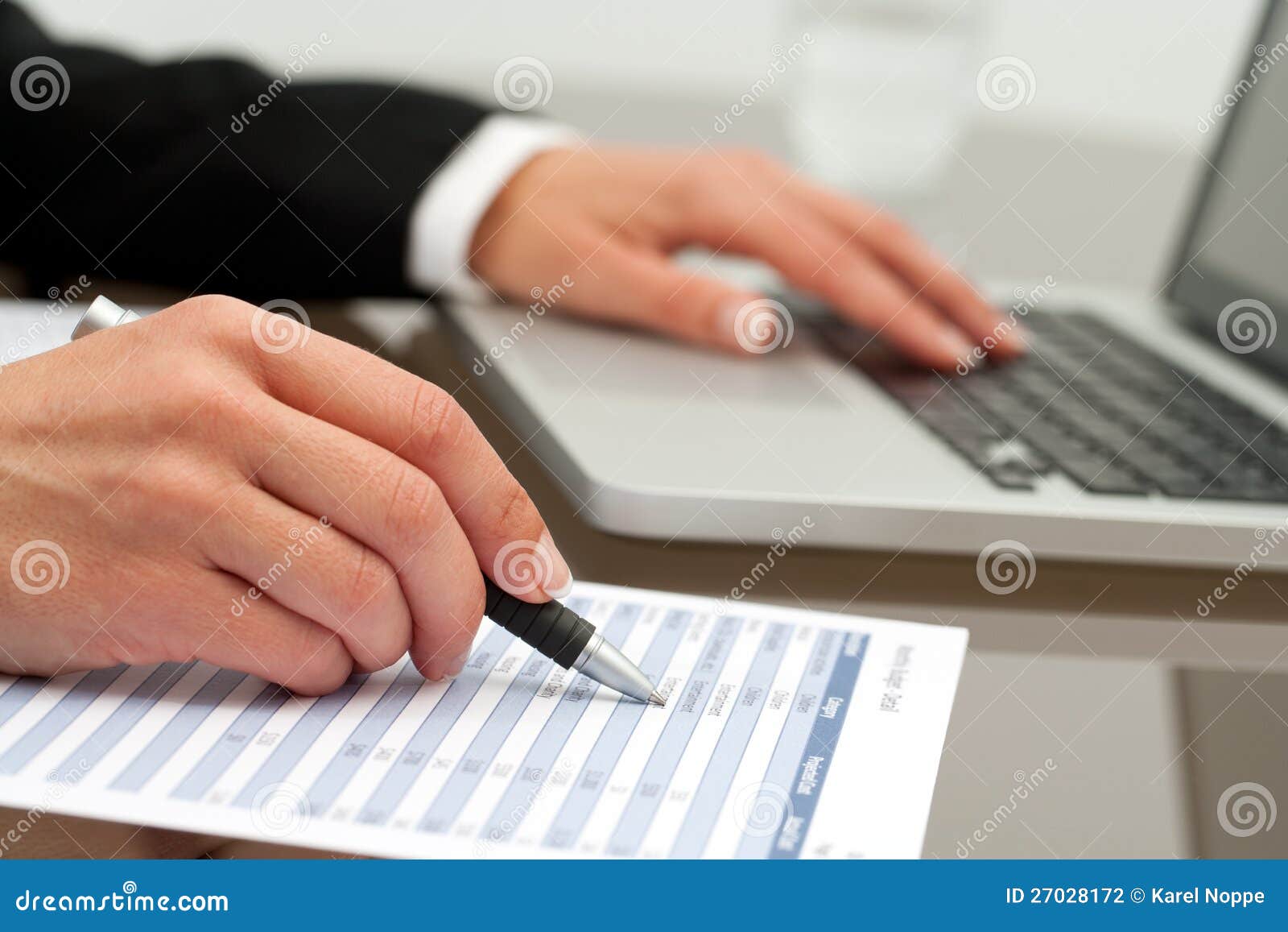 Extreme Close Up of Female Hands Working. Stock Photo - Image of ...