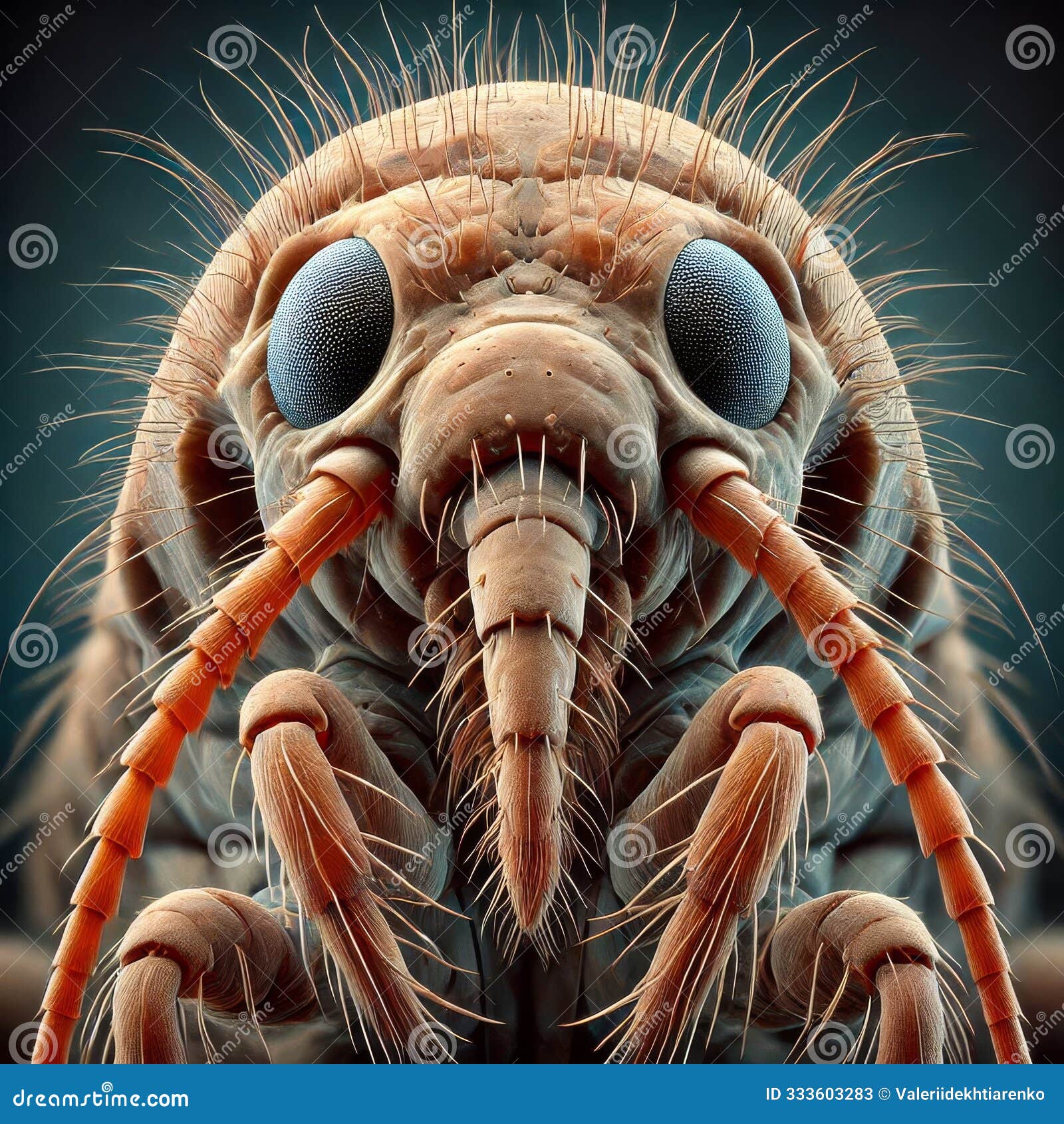 Extreme Close-up of a Flea S Head Focusing on Its Complex Exoskeleton ...