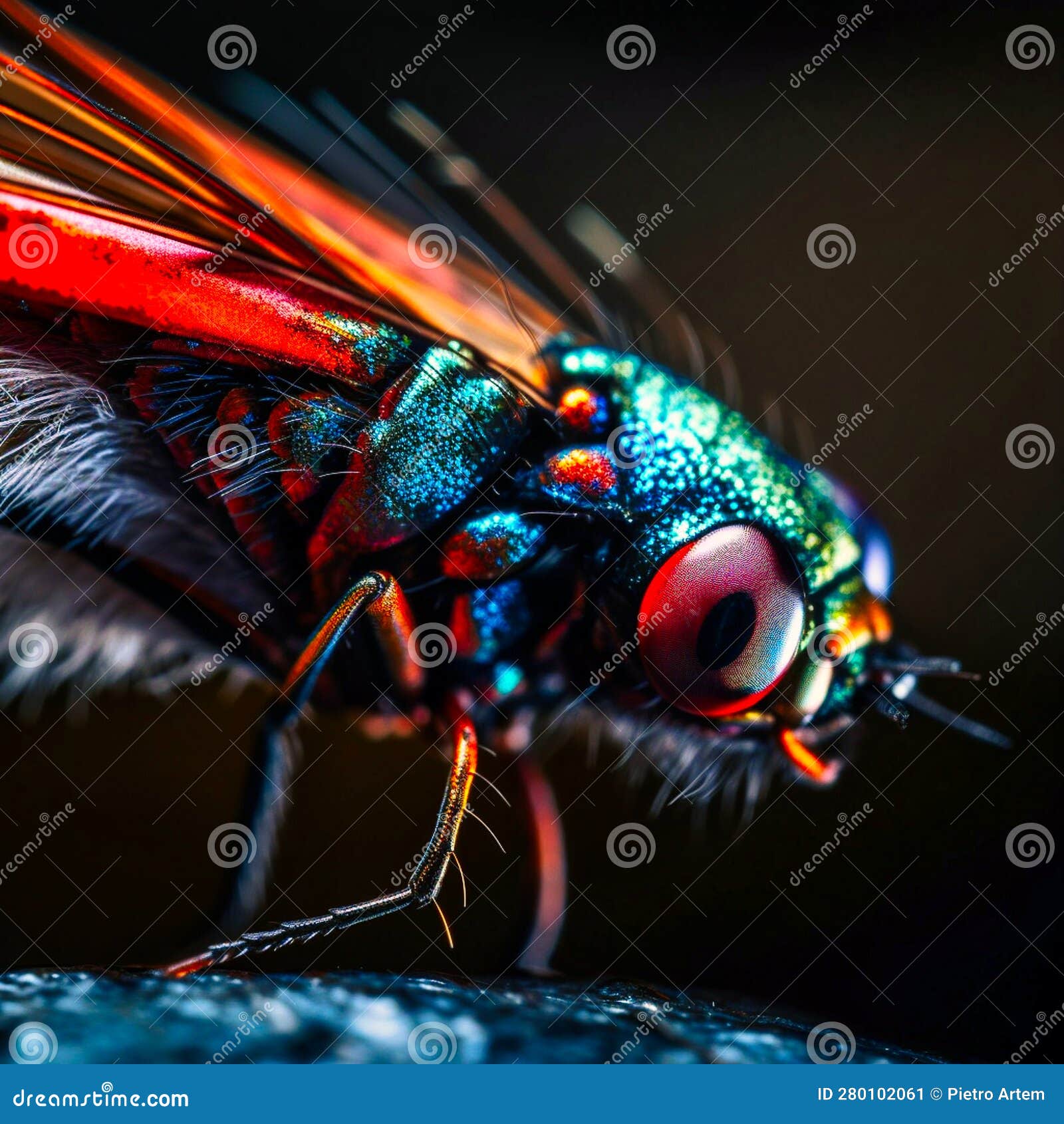 Extreme Close-up of a Fly, Using a Macro Lens, Generative AI Stock ...