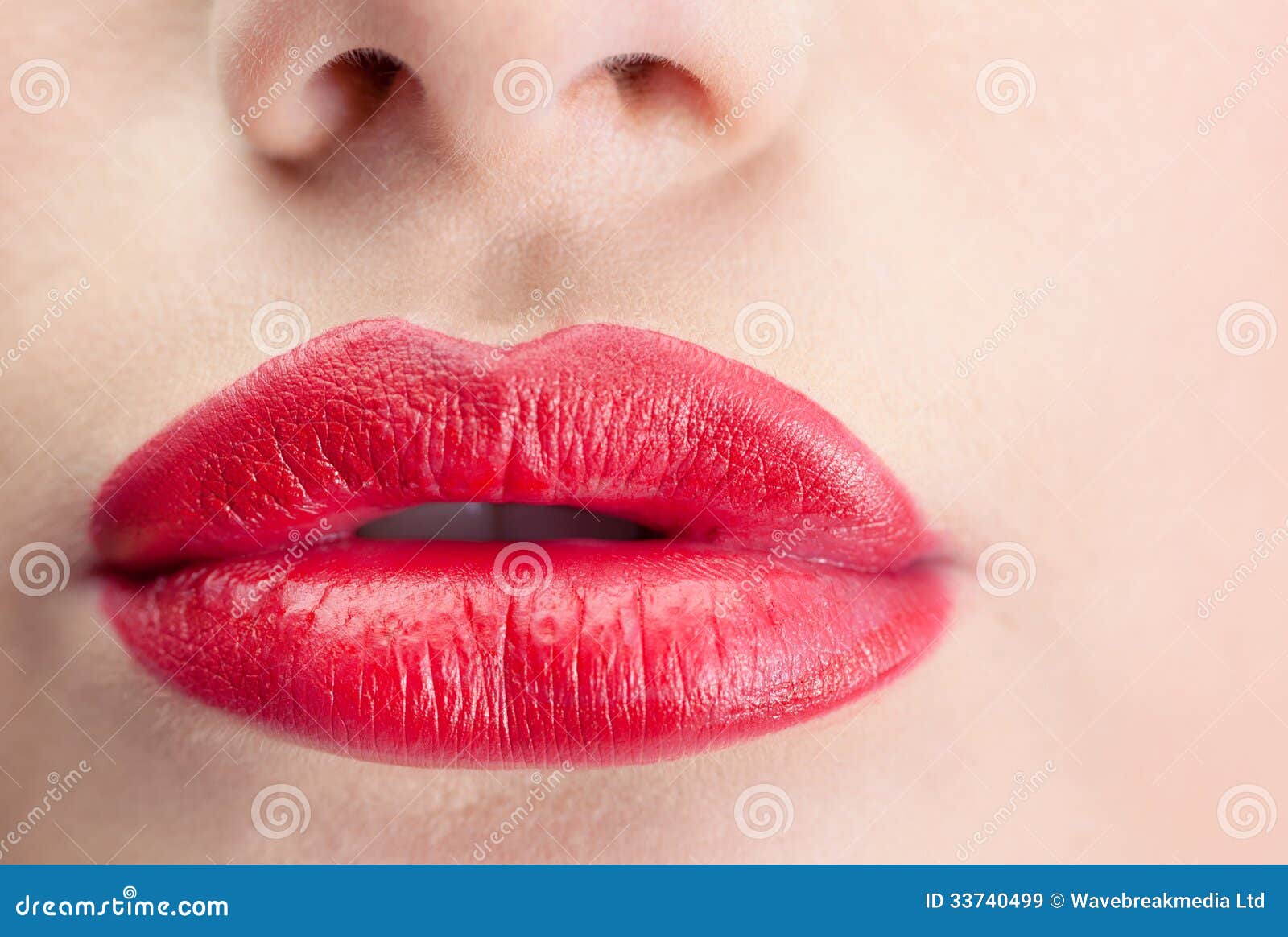 Extreme Close Up on Gorgeous Red Lips Stock Image - Image of perfect ...