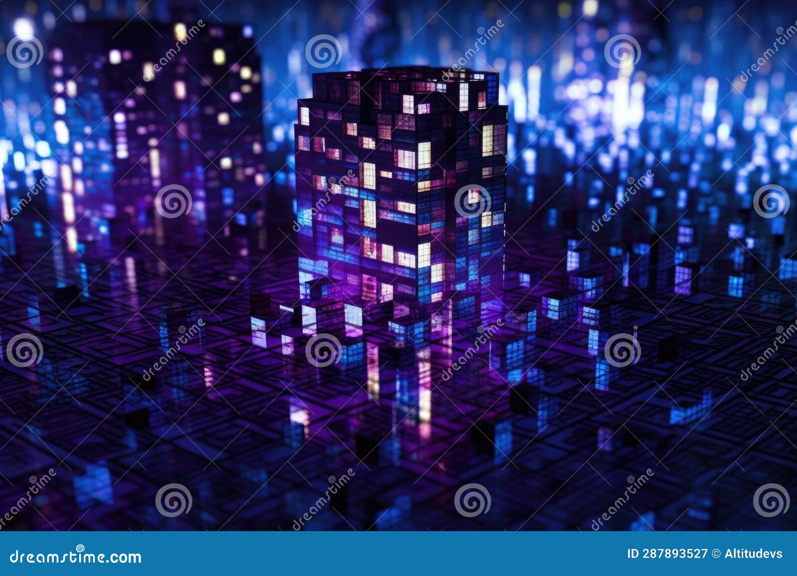 Extreme Close-up of Illuminated Led Screen Pixels Stock Illustration ...