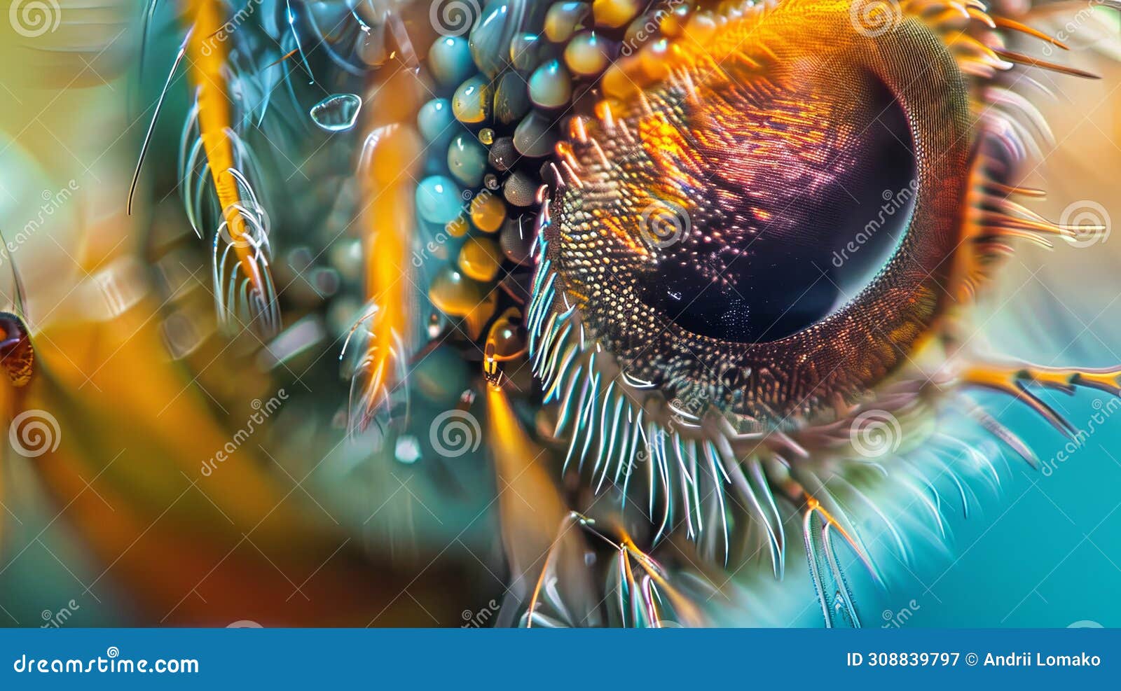 Extreme Close-Up of an Insect Eye Stock Illustration - Illustration of ...