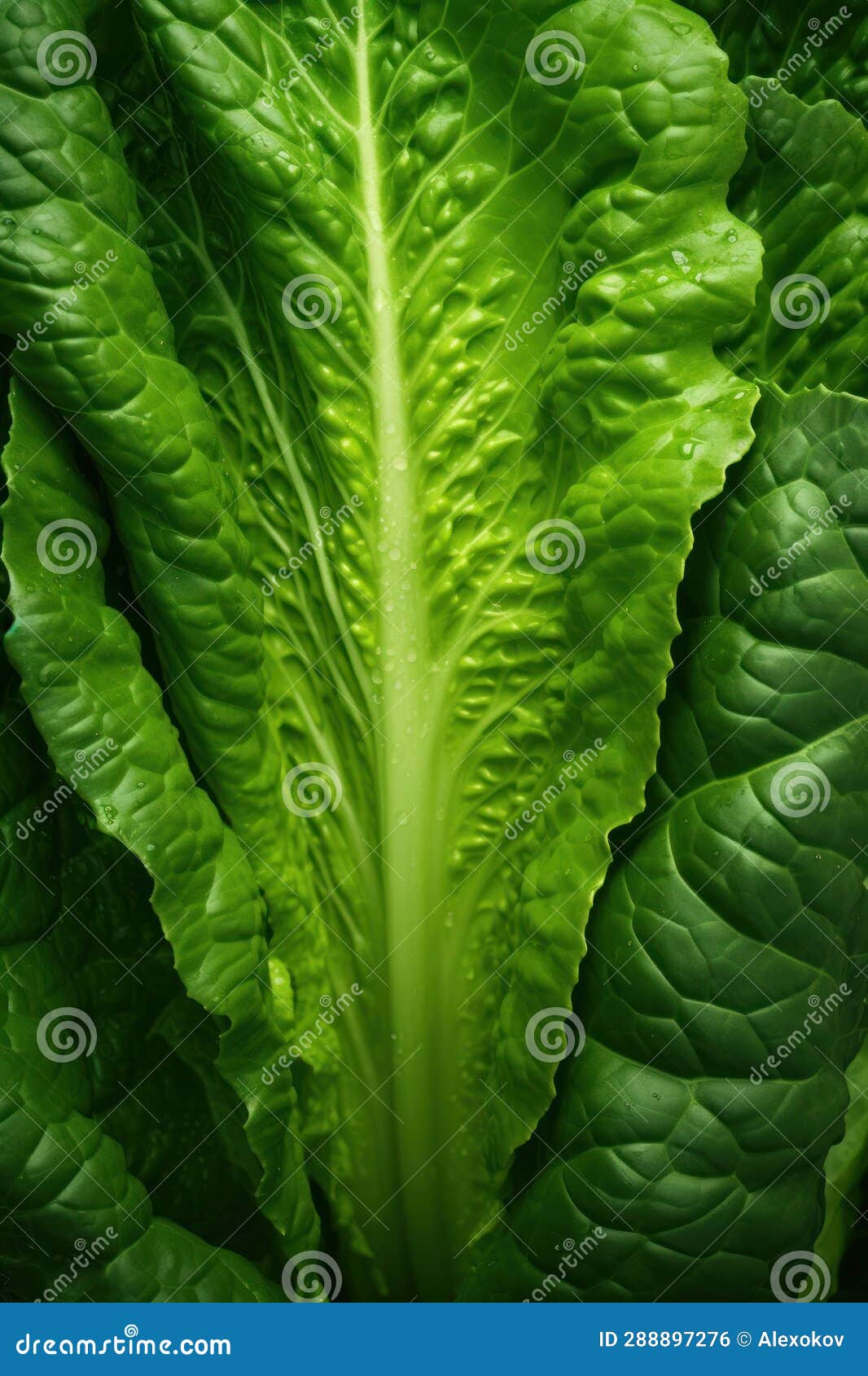Extreme Close-Up of Lettuce Leaf AI Generated Stock Illustration ...