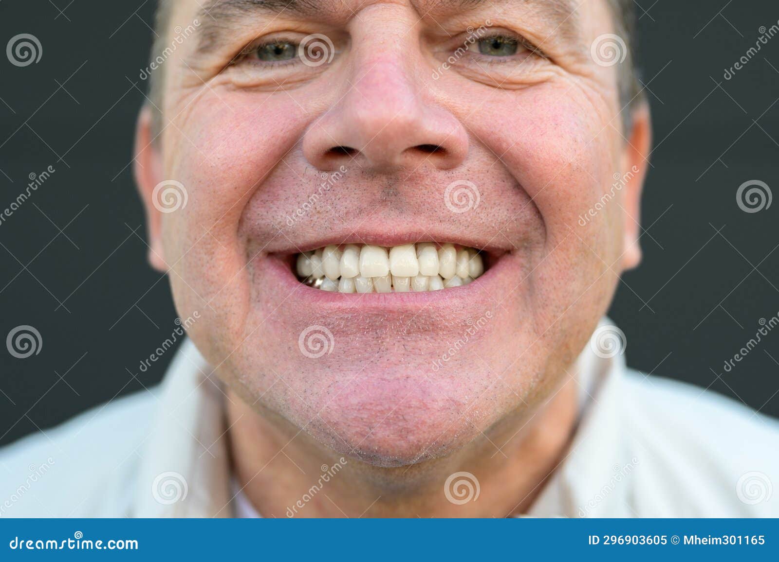 Extreme Close Up of a Man S Smile with Large Teeth Stock Image - Image ...