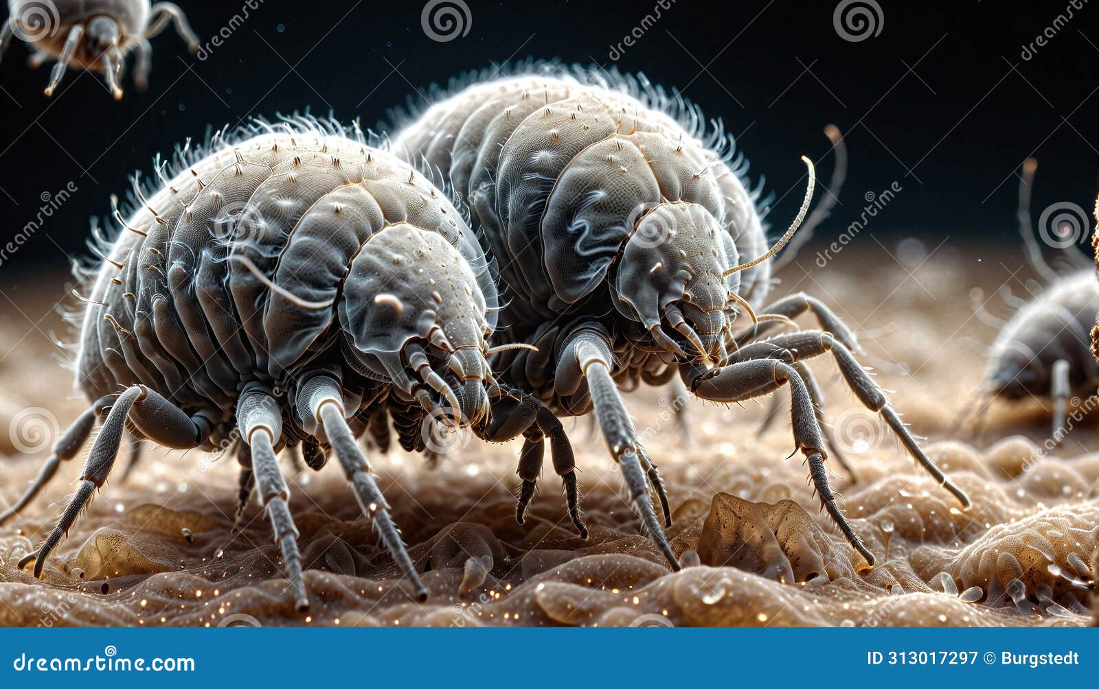 Extreme Close-up of a Mite Sitting on Organic Tissue and Dust - Ai ...