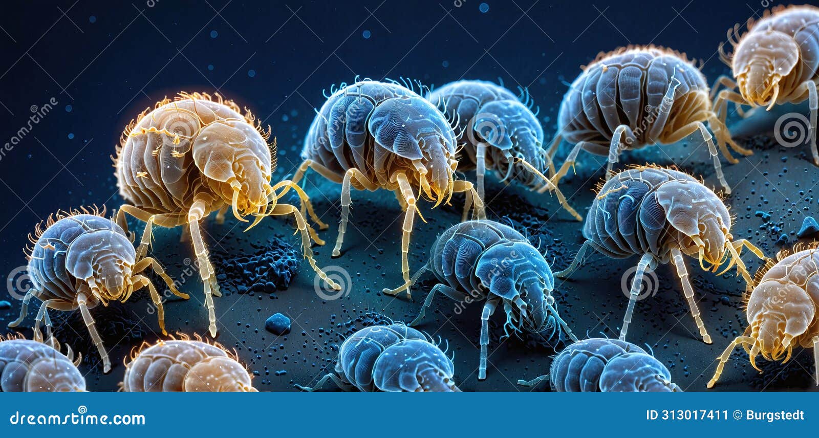 Extreme Close-up of a Mite Sitting on Organic Tissue and Dust - Ai ...