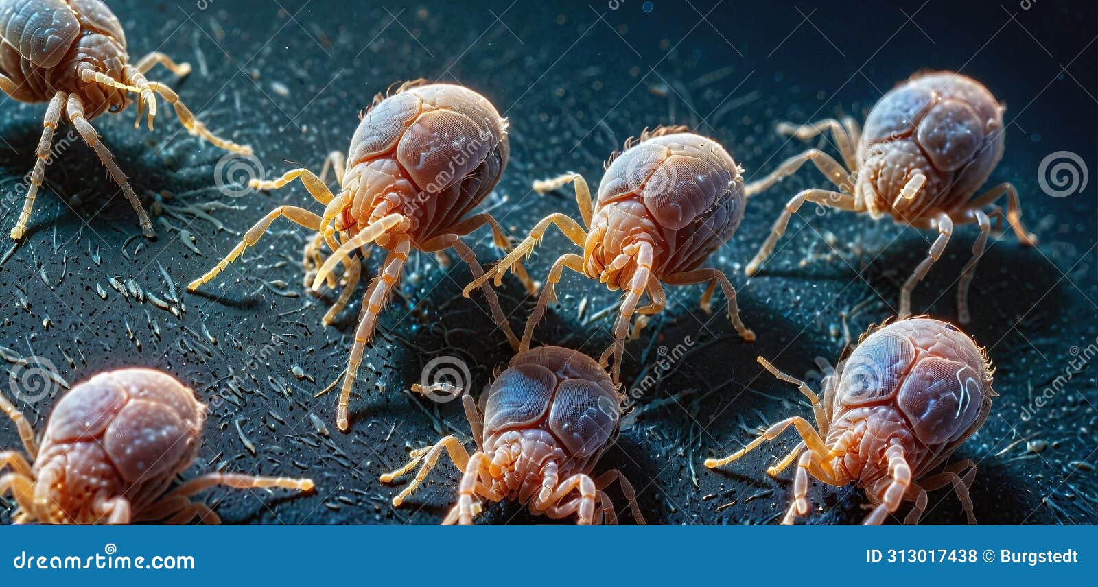 Extreme Close-up of a Mite Sitting on Organic Tissue and Dust - Ai ...