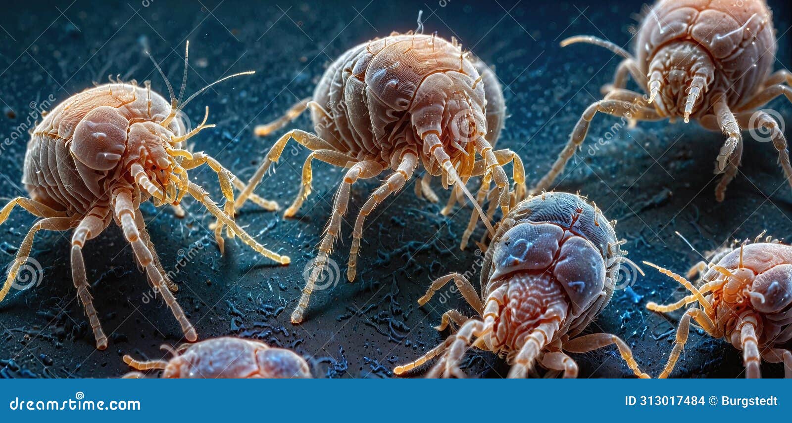 Extreme Close-up of a Mite Sitting on Organic Tissue and Dust - Ai ...