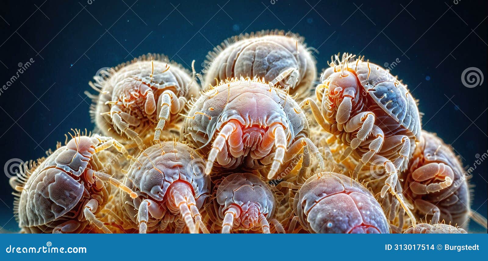 Extreme Close-up of a Mite Sitting on Organic Tissue and Dust - Ai ...