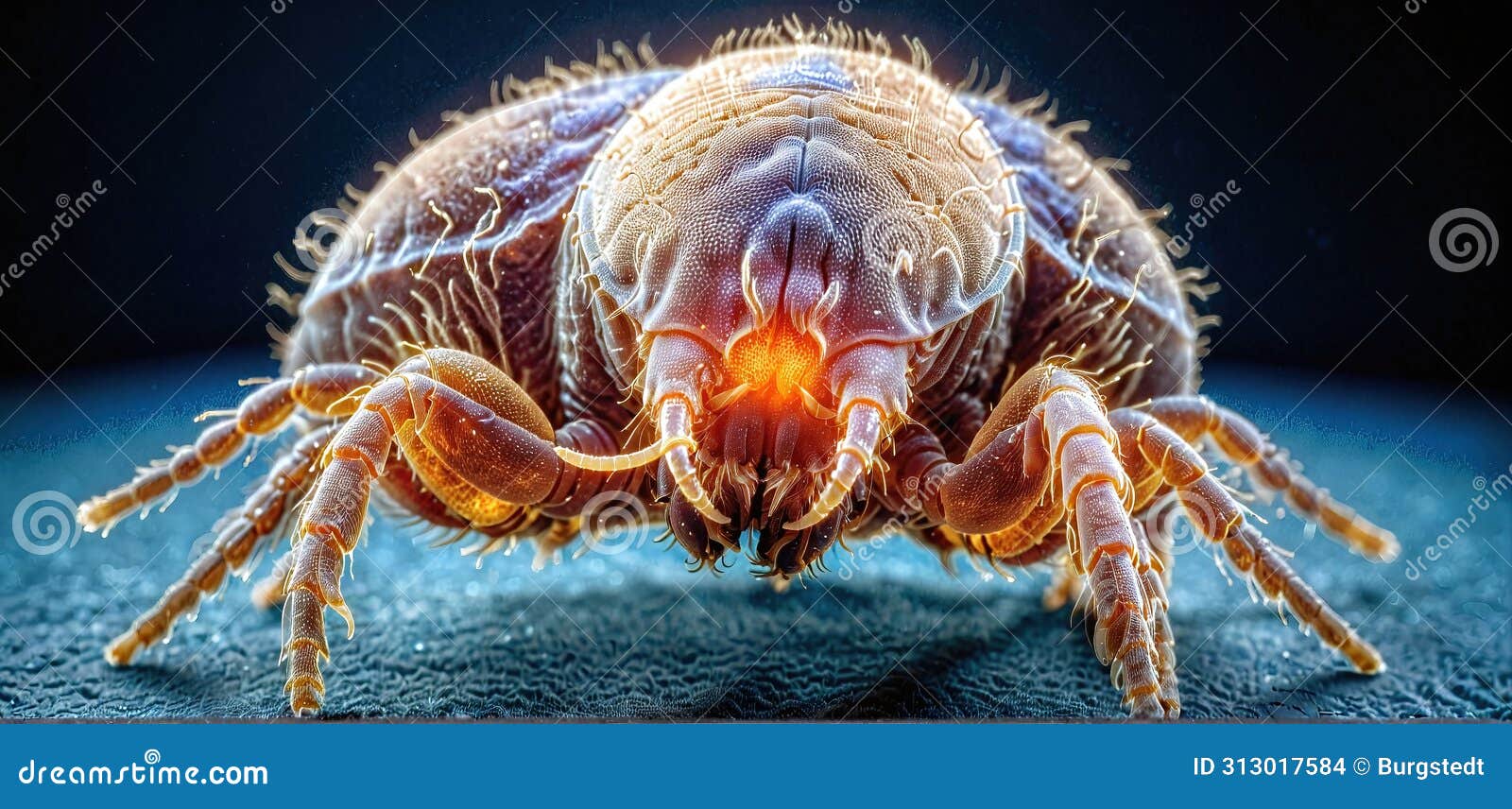 Extreme Close-up of a Mite Sitting on Organic Tissue and Dust - Ai ...