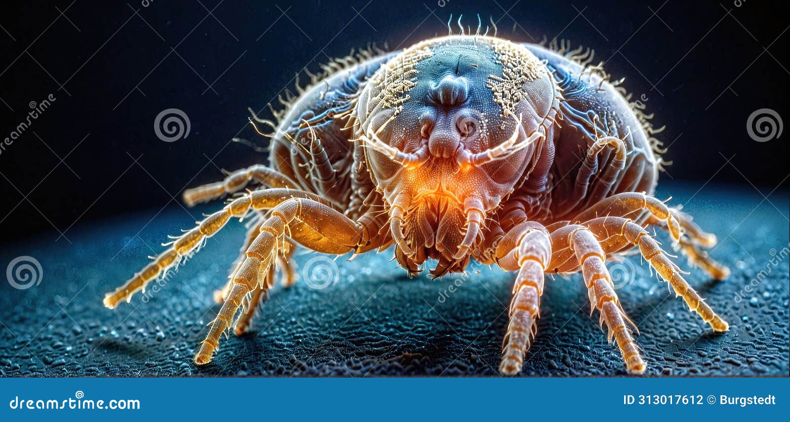 Extreme Close-up of a Mite Sitting on Organic Tissue and Dust - Ai ...