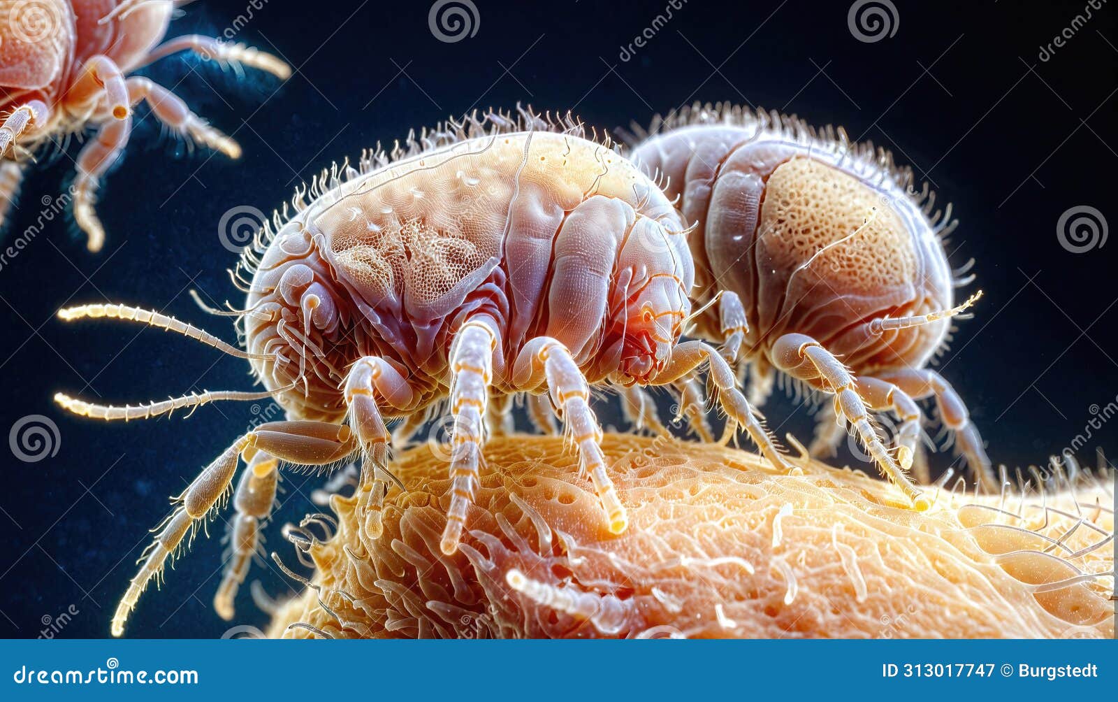 Extreme Close-up of a Mite Sitting on Organic Tissue and Dust - Ai ...