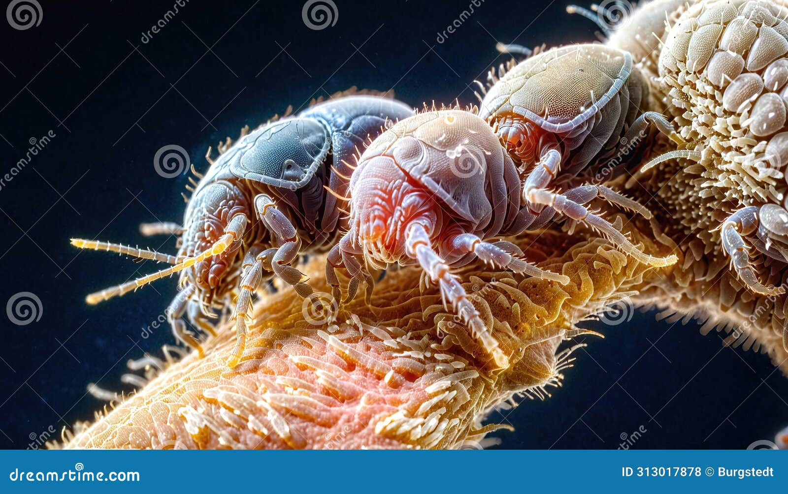 Extreme Close-up of a Mite Sitting on Organic Tissue and Dust - Ai ...