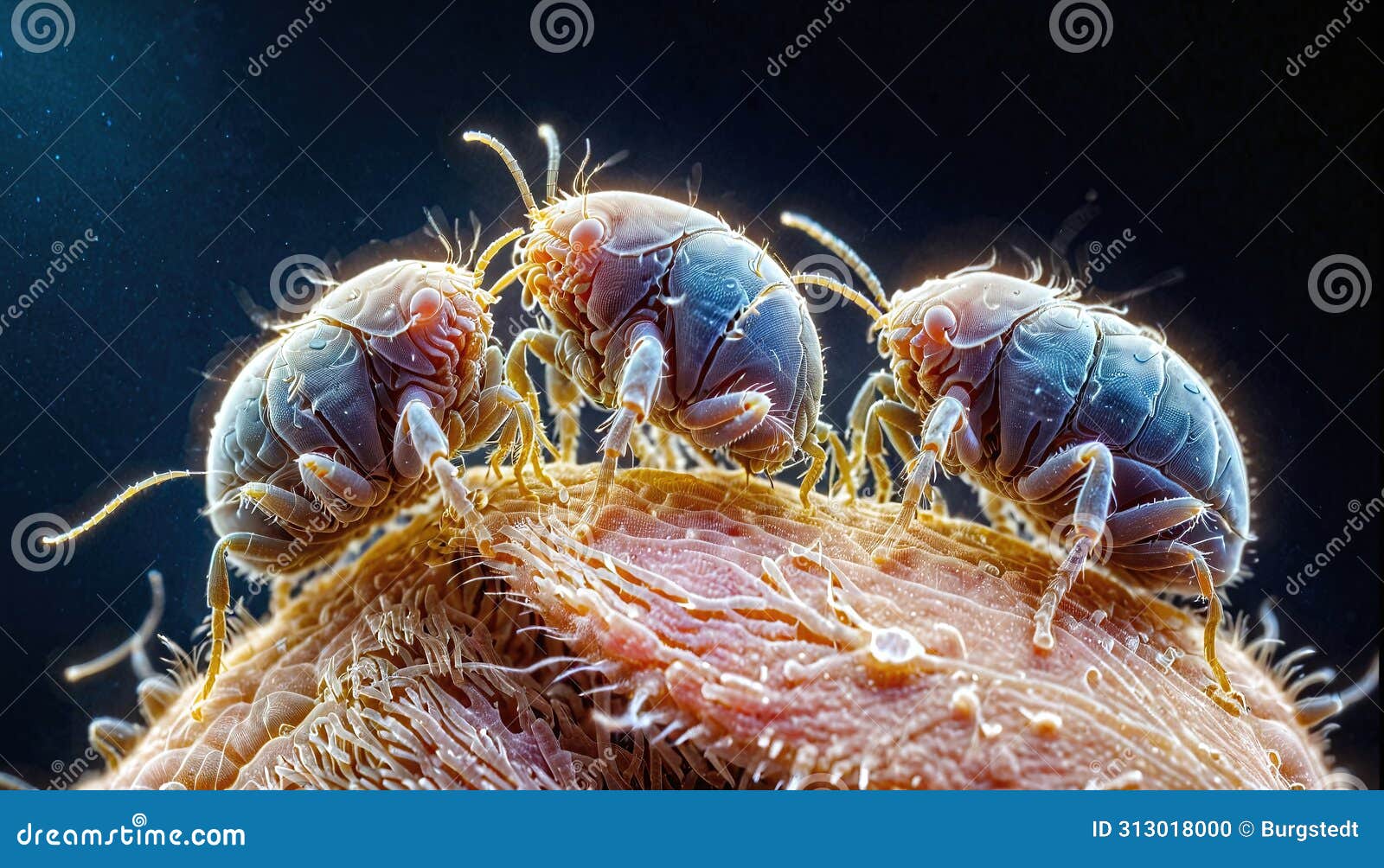 Extreme Close-up of a Mite Sitting on Organic Tissue and Dust - Ai ...