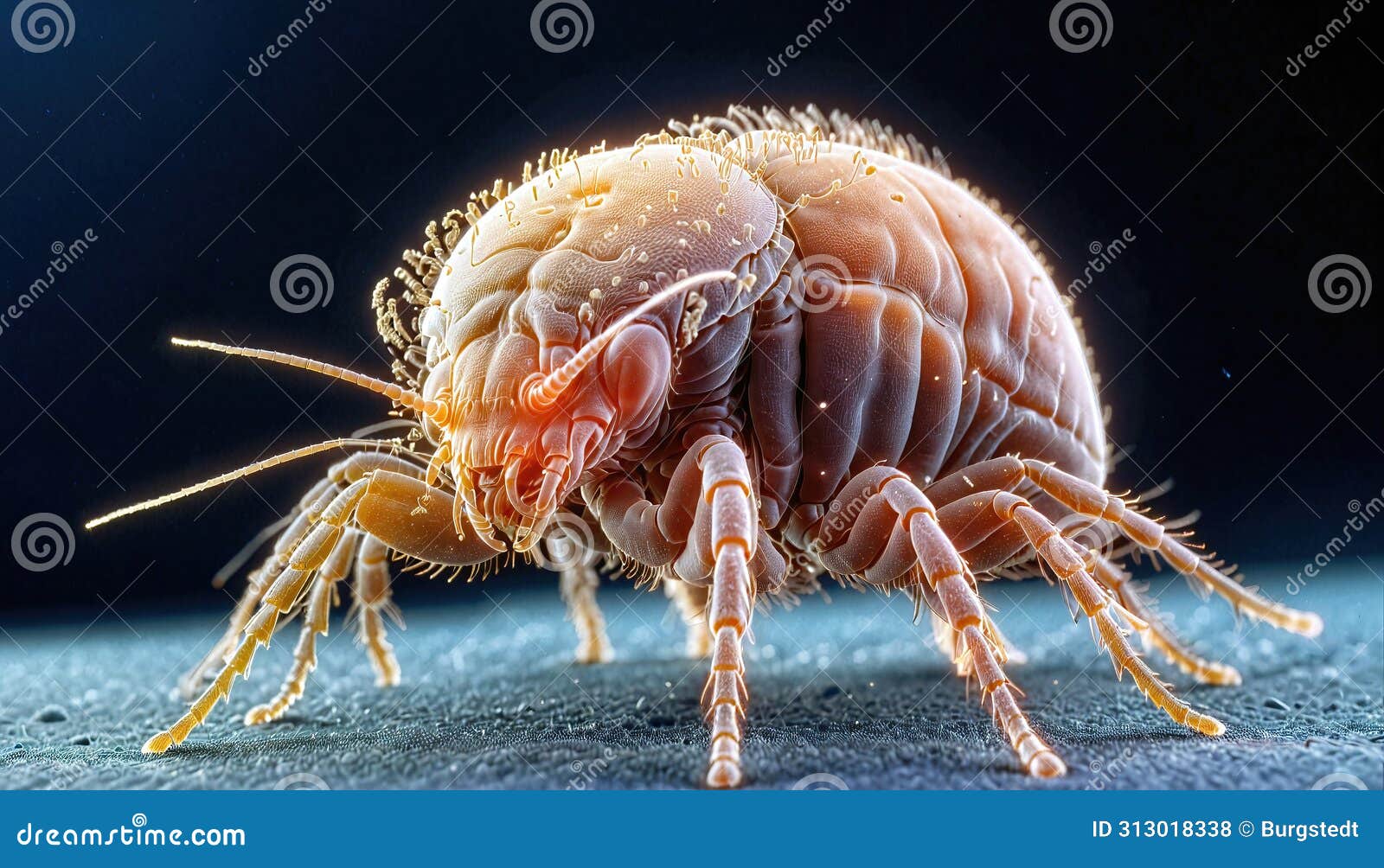 Extreme Close-up of a Mite Sitting on Organic Tissue and Dust - Ai ...