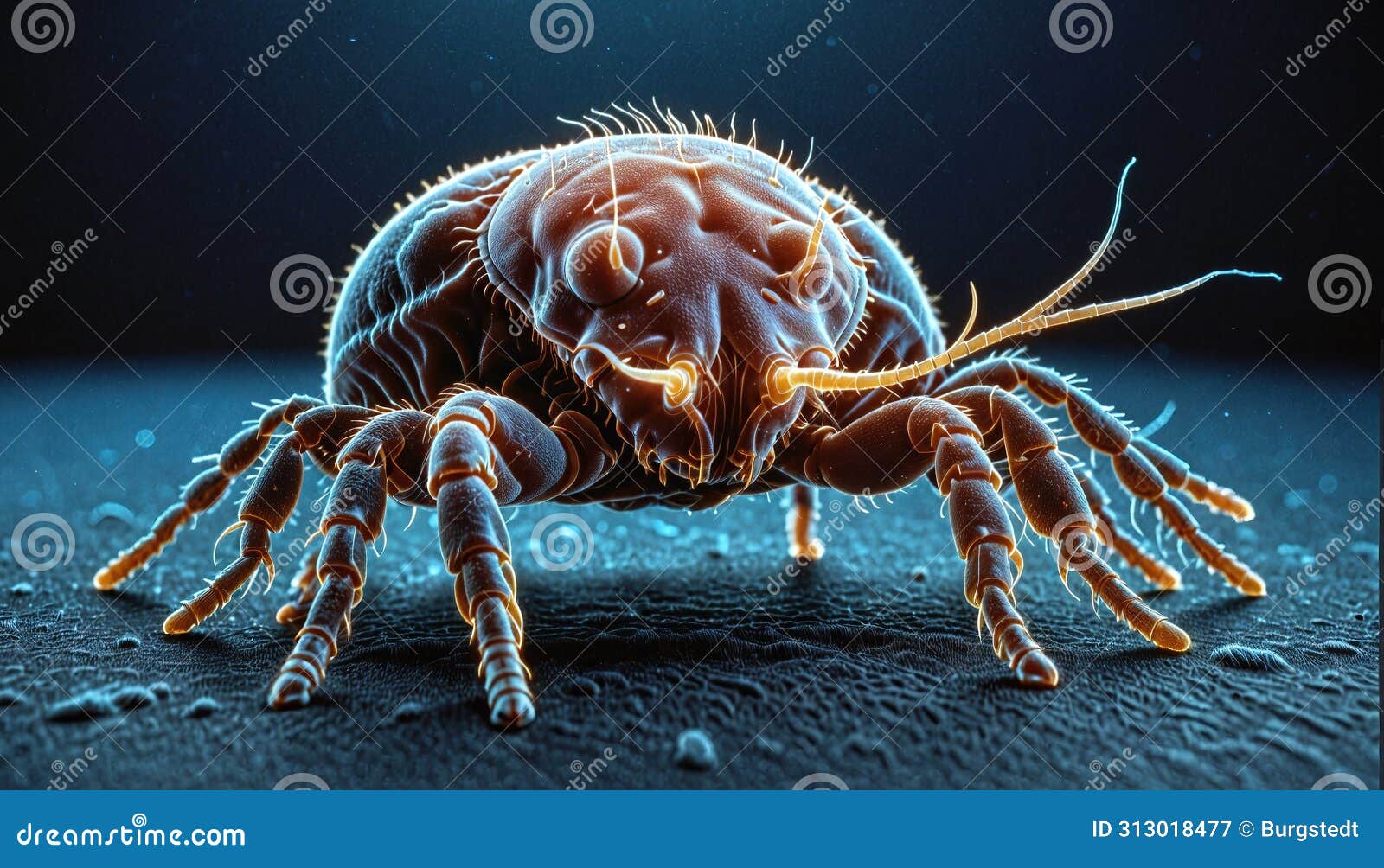 Extreme Close-up of a Mite Sitting on Organic Tissue and Dust - Ai ...