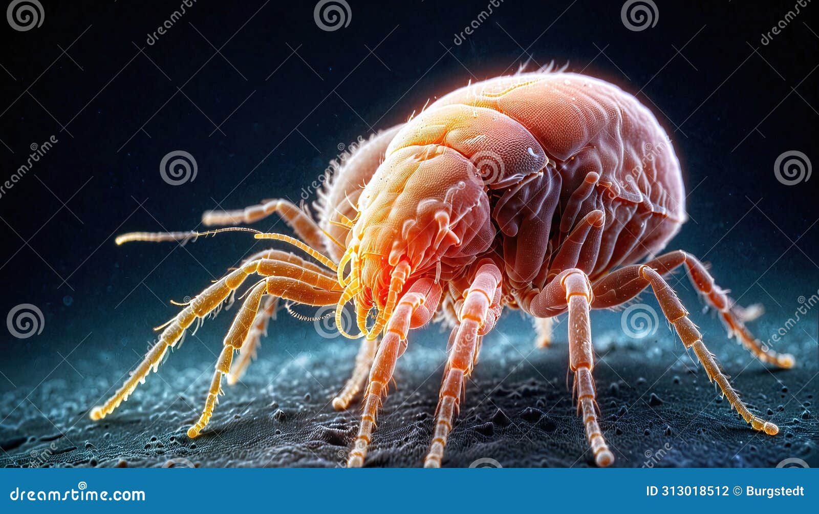 Extreme Close-up of a Mite Sitting on Organic Tissue and Dust - Ai ...