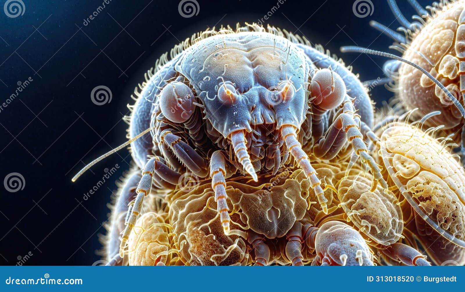 Extreme Close-up of a Mite Sitting on Organic Tissue and Dust - Ai ...