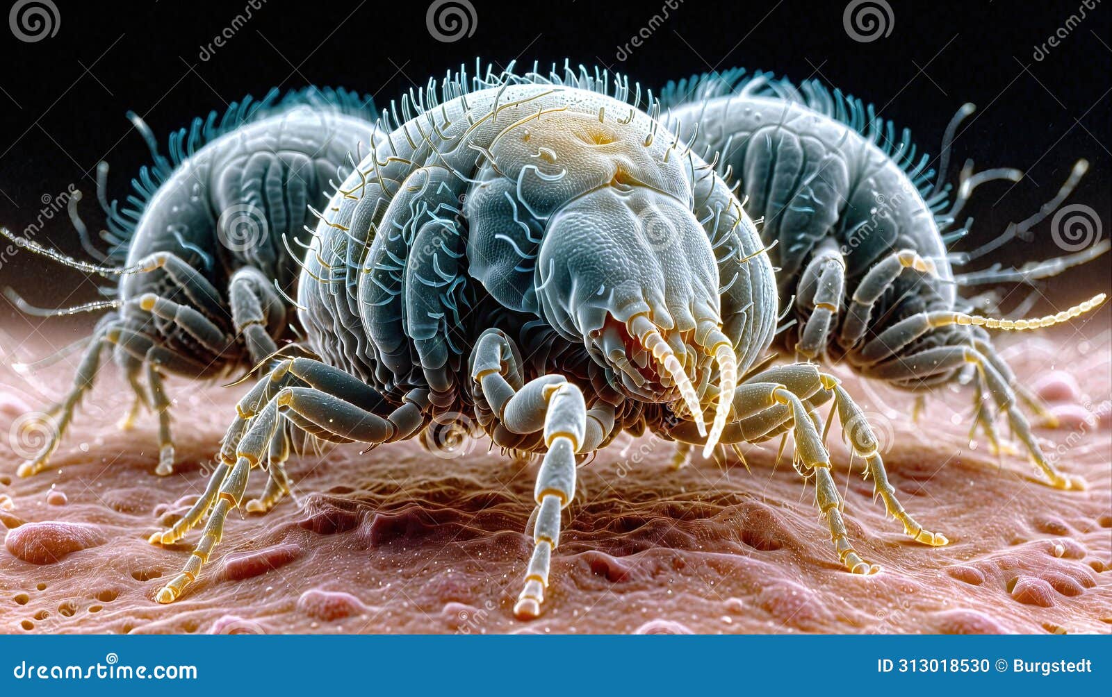 Extreme Close-up of a Mite Sitting on Organic Tissue and Dust - Ai ...