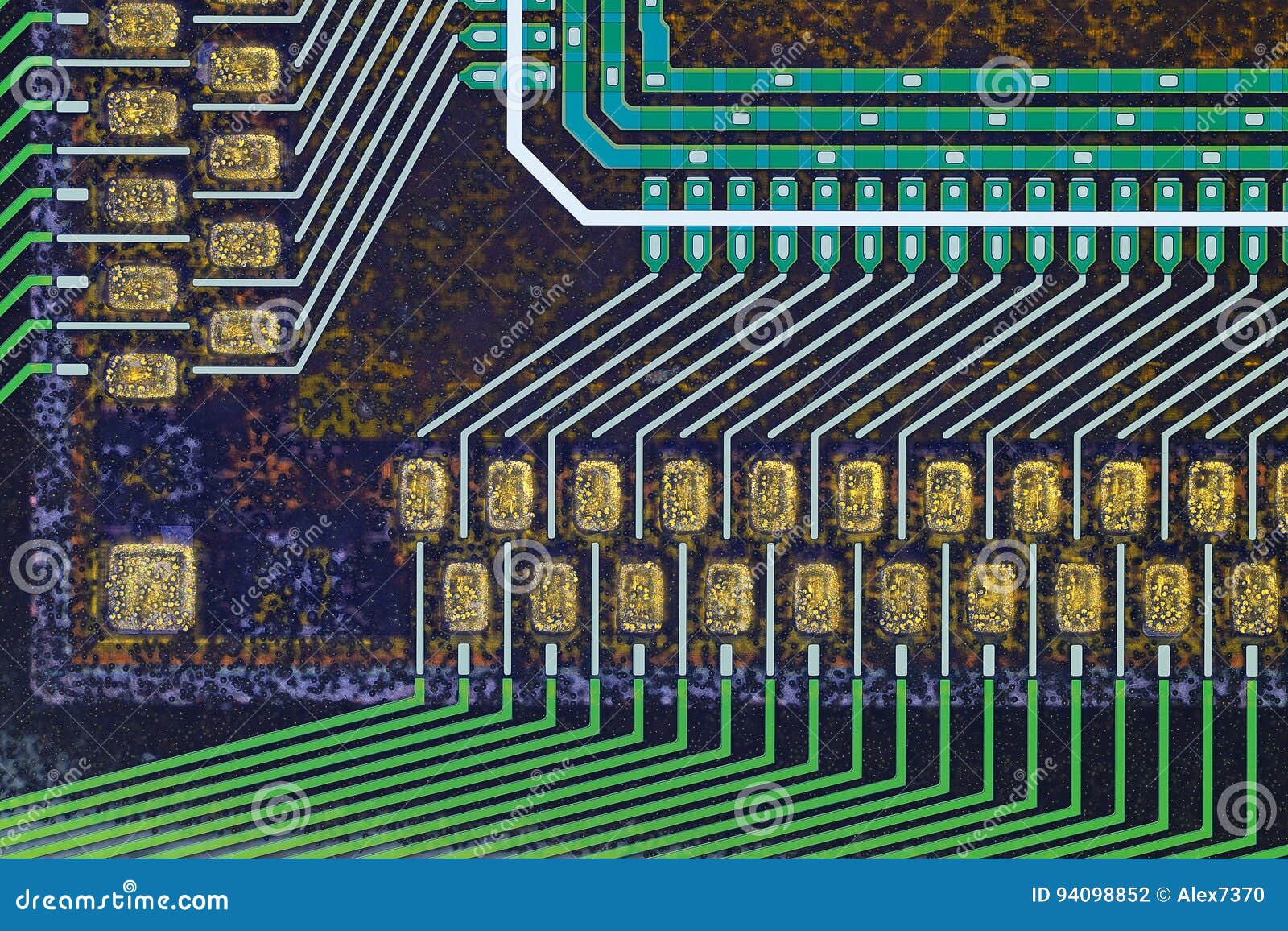 Extreme Close Up of a Mobile LCD Screen Stock Photo - Image of green ...