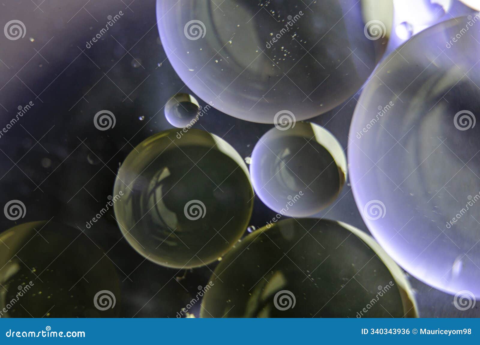 Extreme Close Up of Oil Bubbles on Water Surface Stock Photo - Image of ...