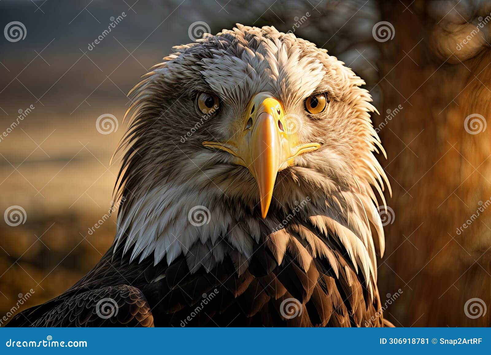 Extreme Close-up Picture of a Bald Eagle Face with Piercing Eyes ...