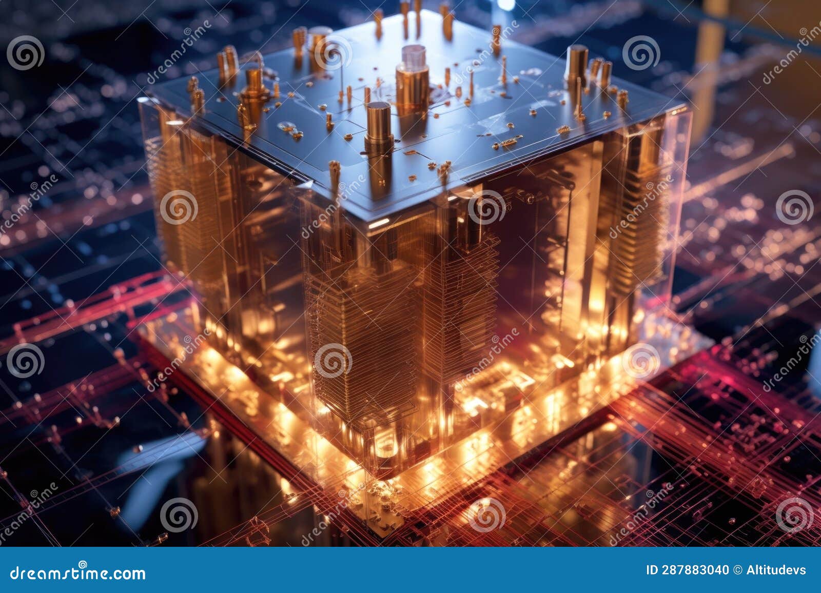 Extreme Close-up of a Quantum Computers Microarchitecture Stock ...