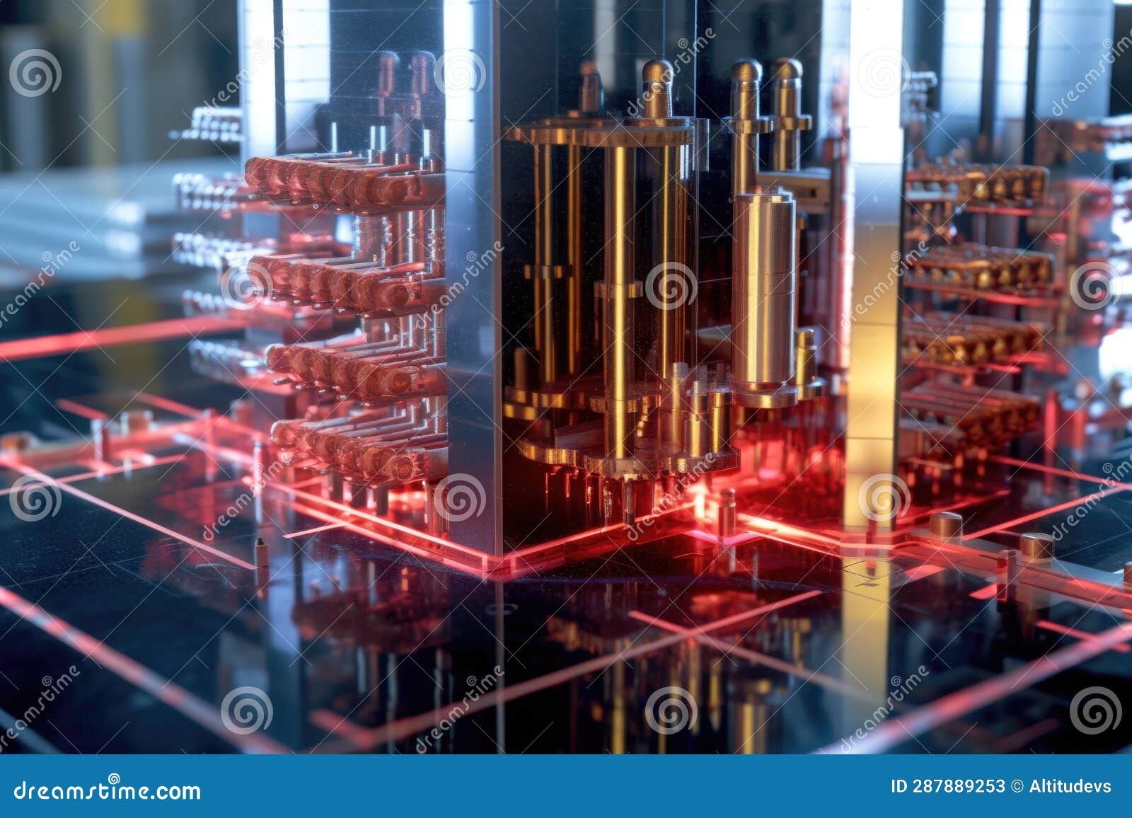 Extreme Close-up of a Quantum Computers Microarchitecture Stock ...