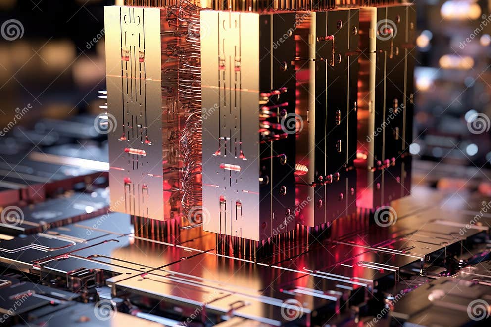 Extreme Close-up of a Quantum Computers Microarchitecture Stock Photo ...
