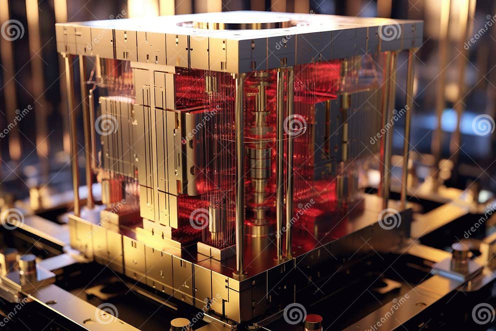Extreme Close-up of a Quantum Computers Microarchitecture Stock Photo ...