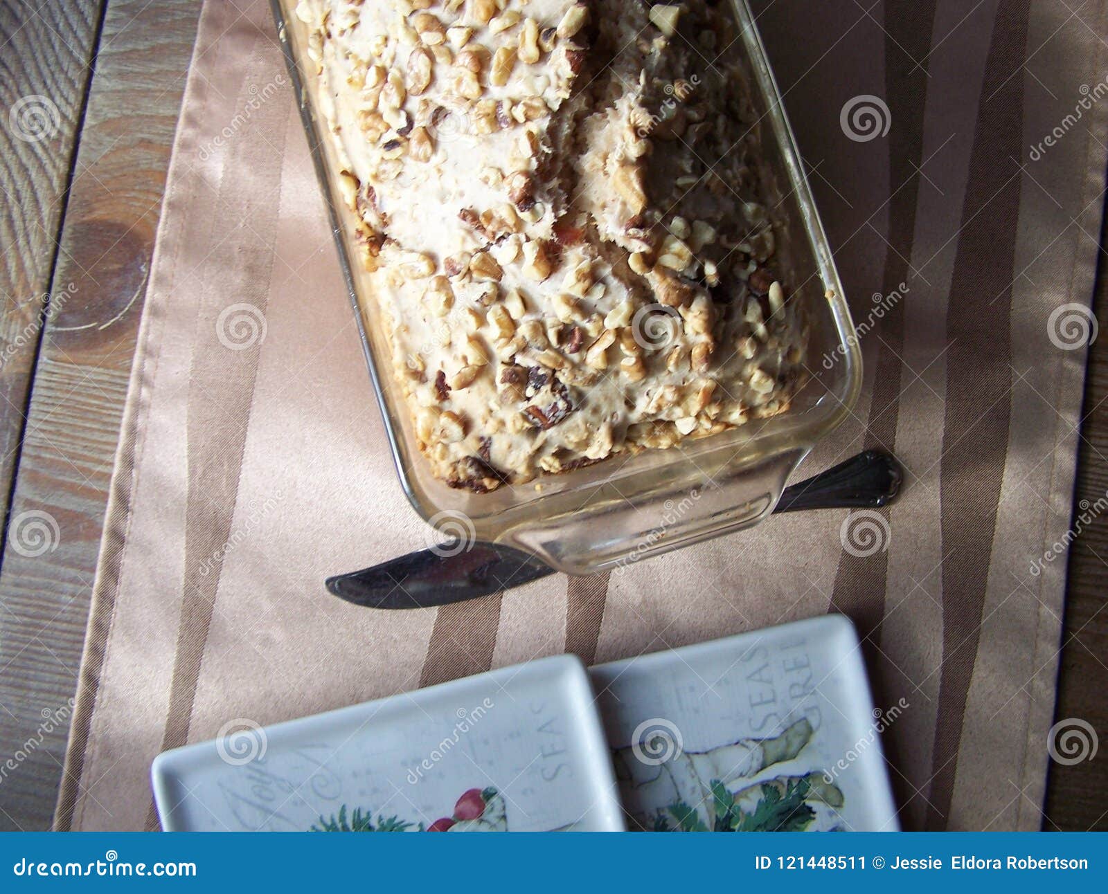 Rustic Oat date nut loaf stock image. Image of close - 121448511