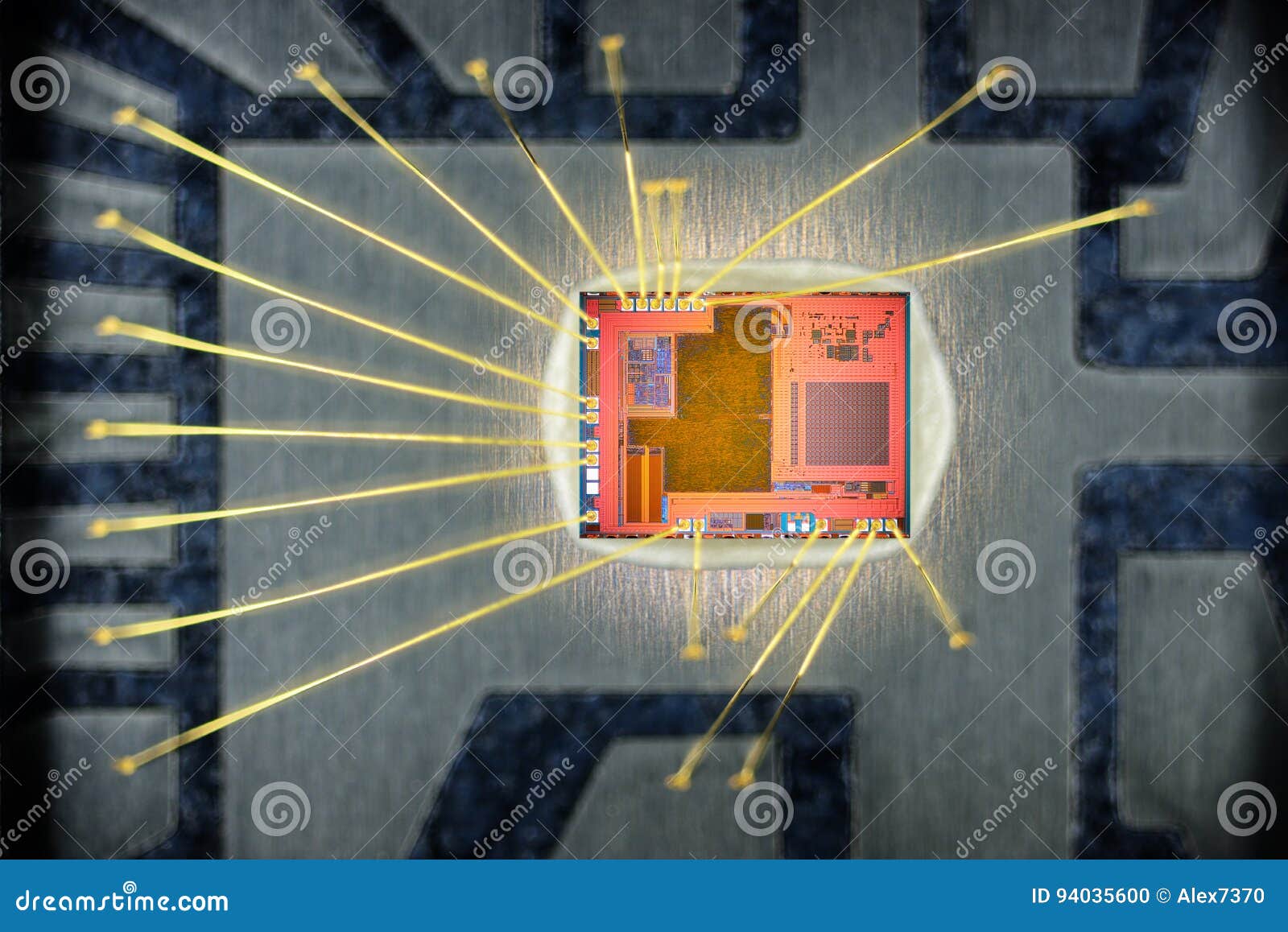 Extreme Close Up of Silicon Micro Chip Stock Photo - Image of memory ...