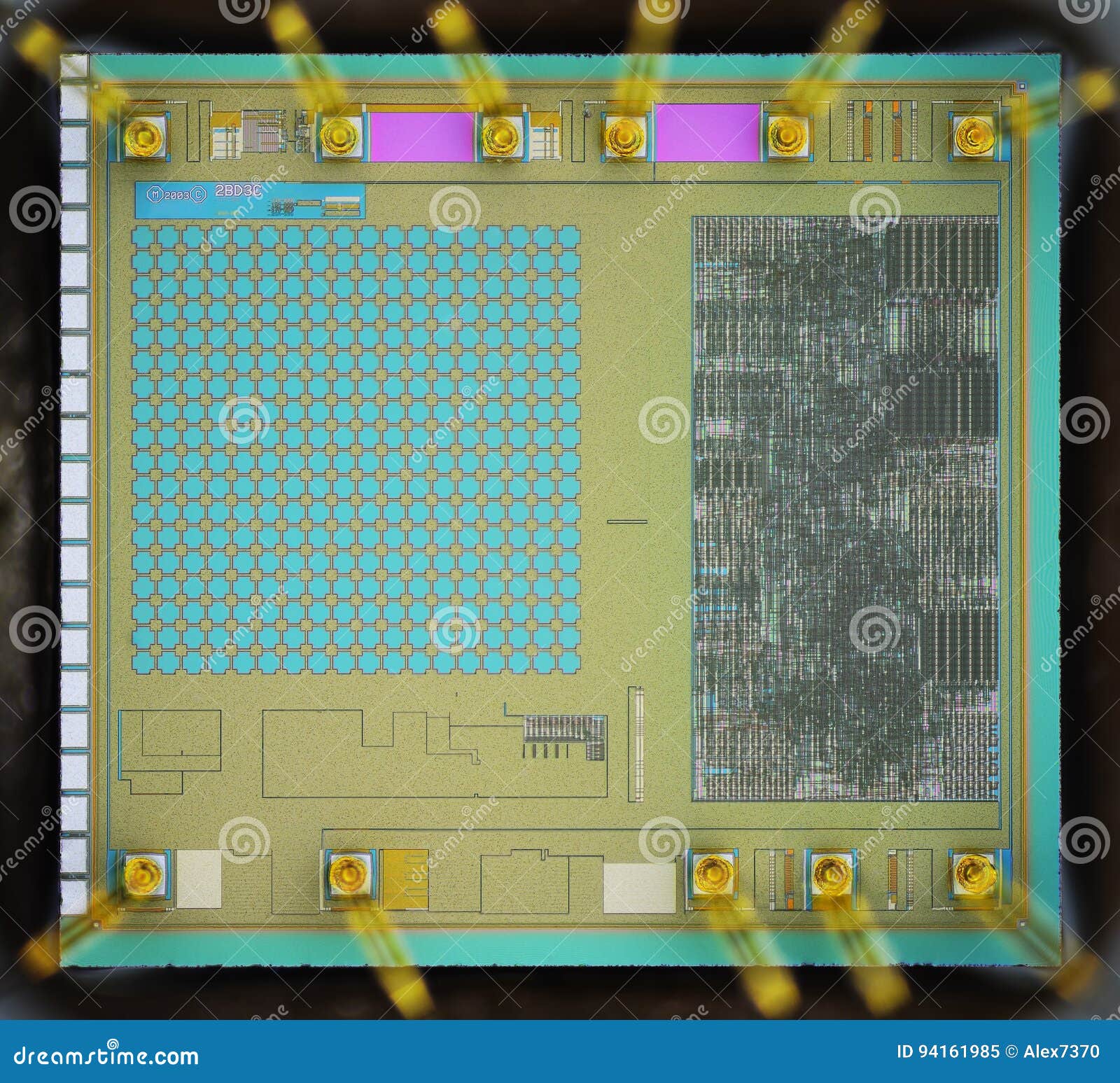 Extreme Close Up of Silicon Micro Chip Stock Image - Image of pattern ...