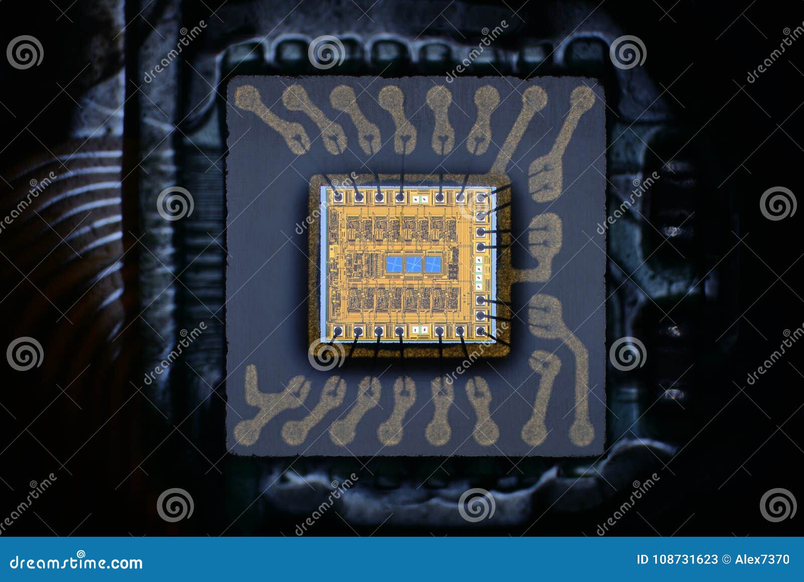 Extreme Close Up of Silicon Micro Chip Stock Image - Image of macro ...