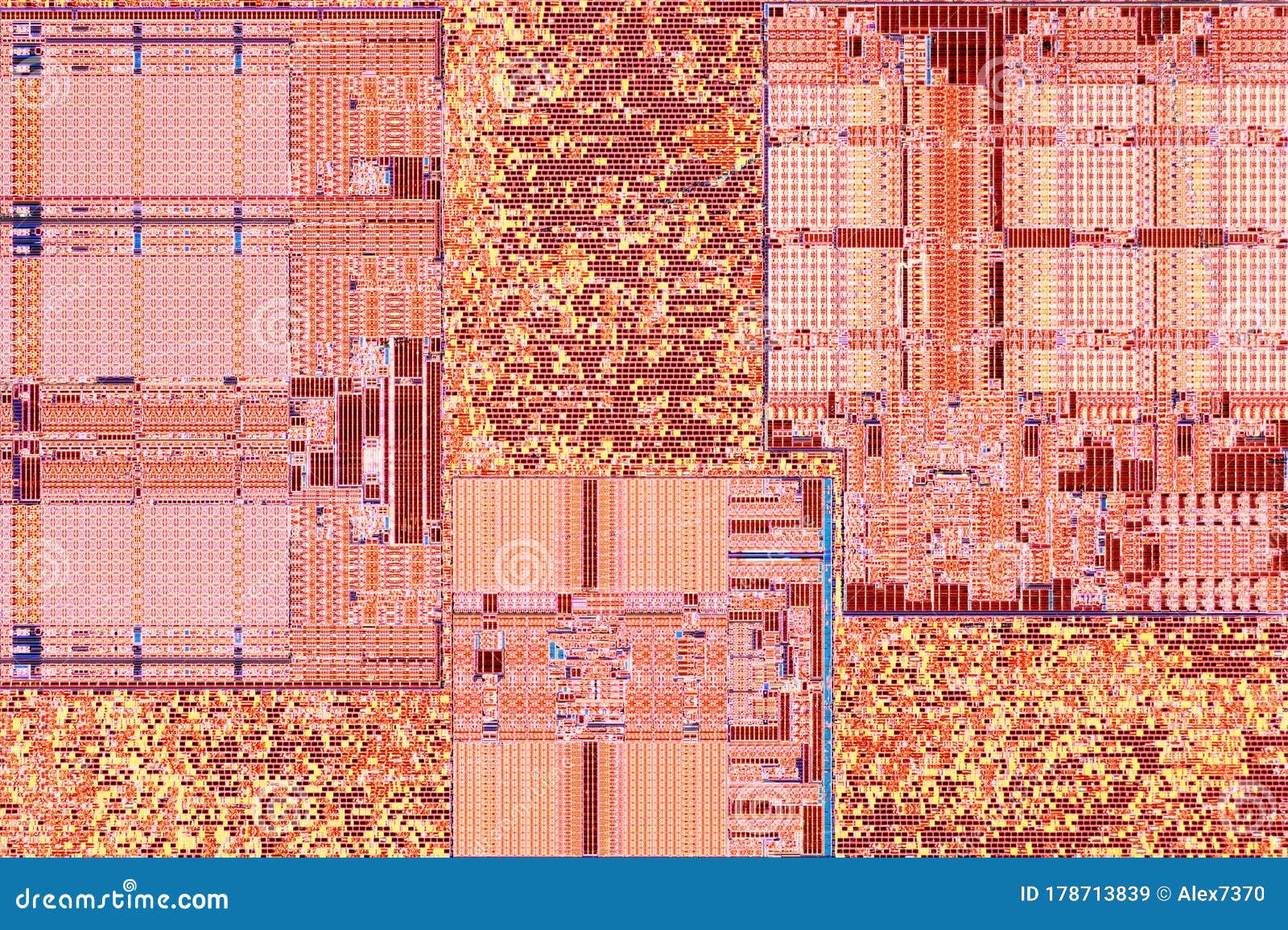 Extreme Close Up of Silicon Microprocessor Chip Stock Image - Image of ...